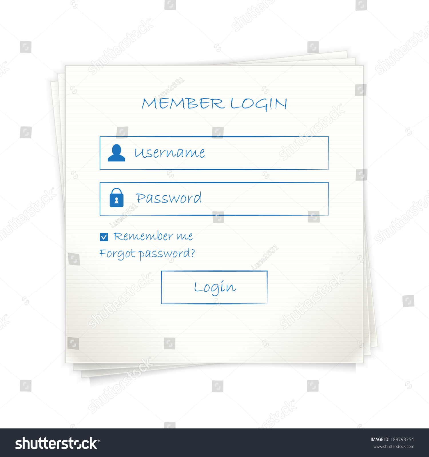 Web Login Form Page Template On Stock Vector (Royalty Free) 183793754