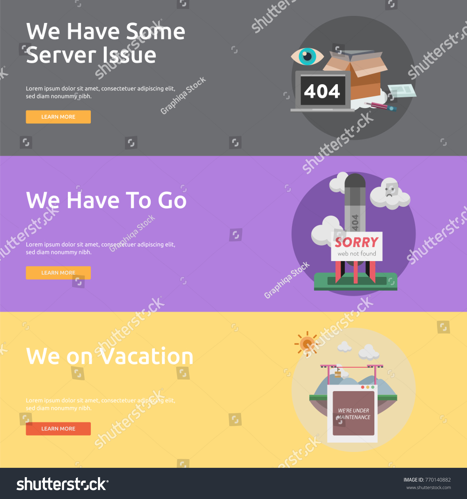 Web Maintenance Banner Design Stock Vector (Royalty Free) 770140882