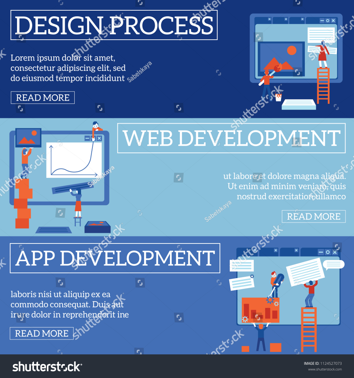 Web Page Design Development Process On Stock Vector (Royalty Free ...