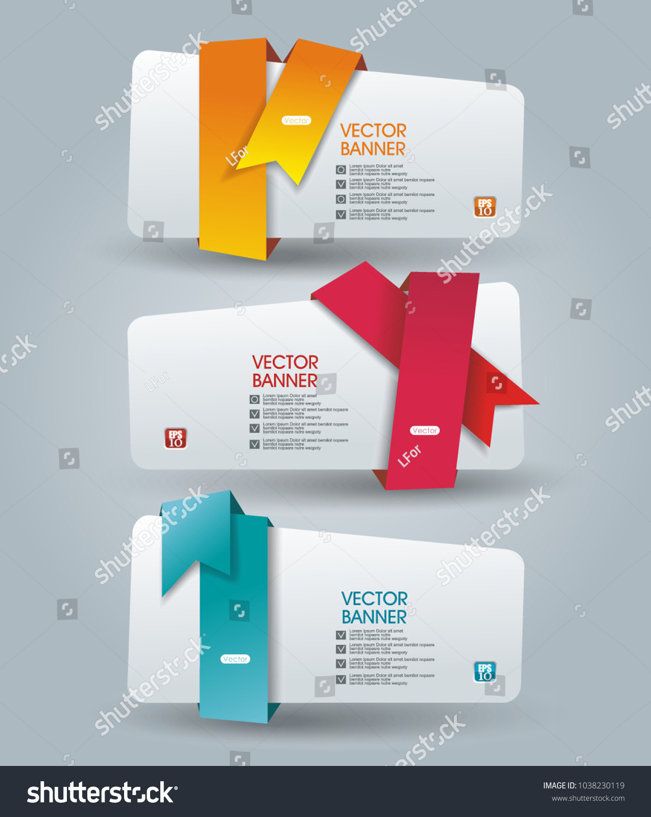 Web Panel Design Color Ribbons Vector Stock Vector (Royalty Free ...