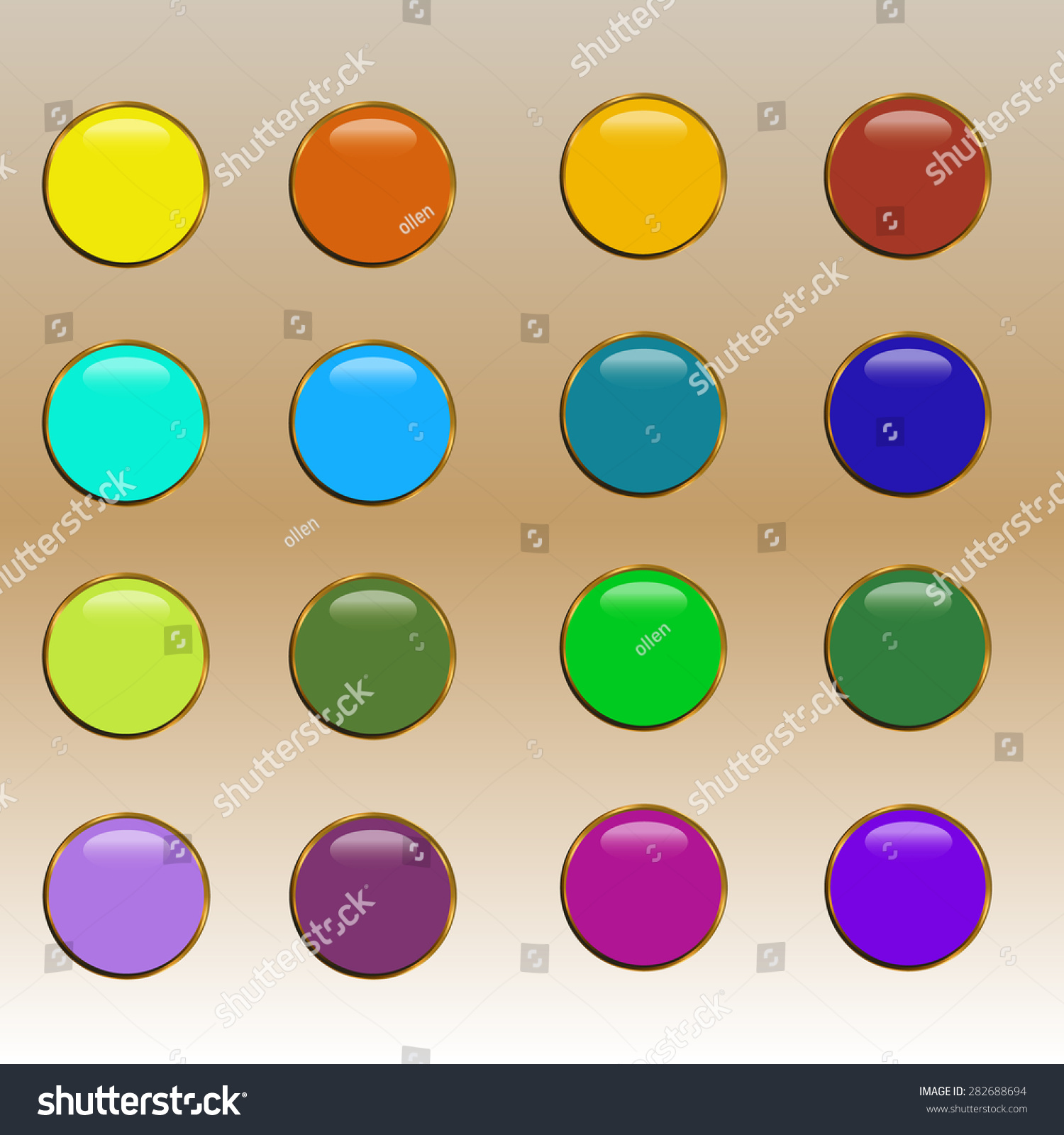 Web Shine Glossy Button Golden Frame Stock Vector (Royalty Free ...