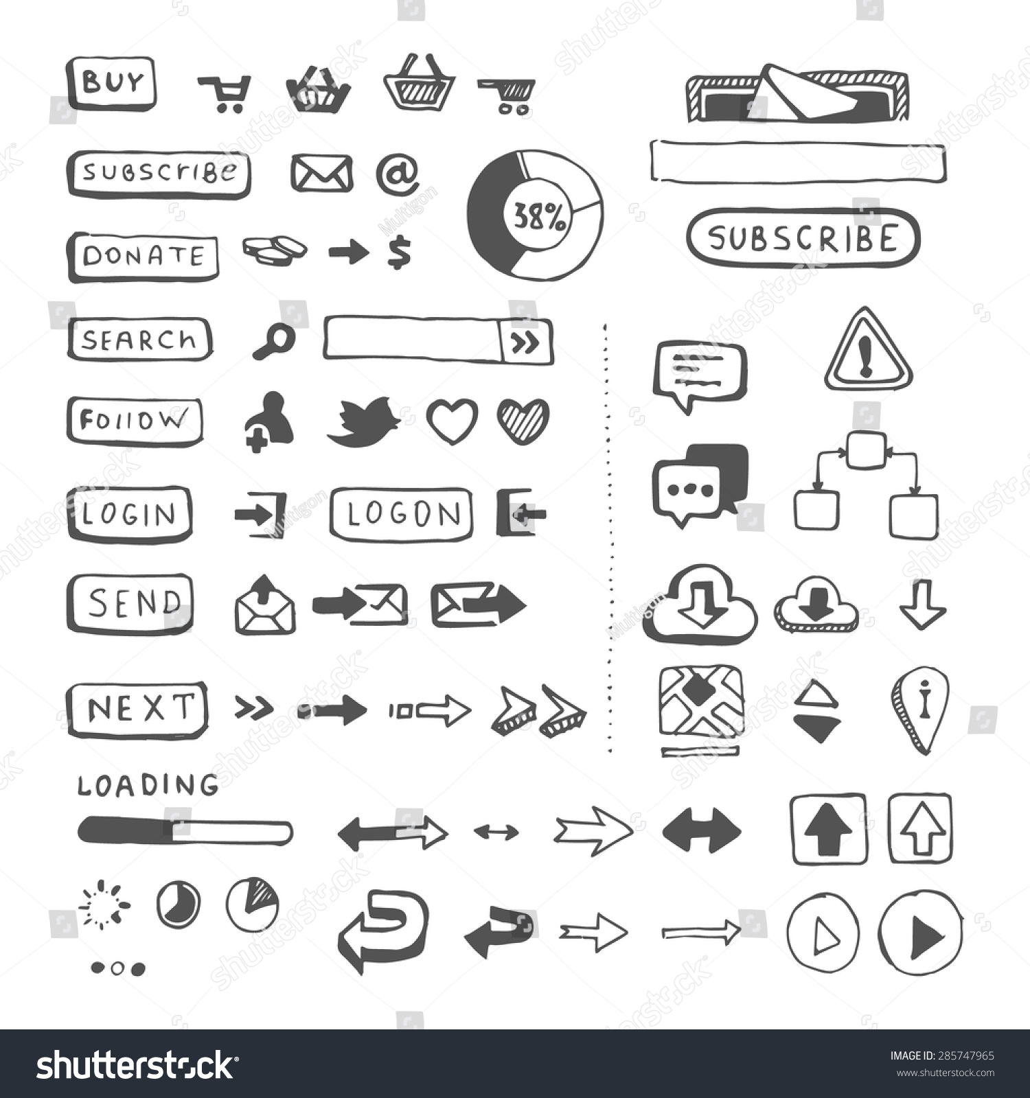 734 Hand drawn ui kit Images, Stock Photos & Vectors | Shutterstock