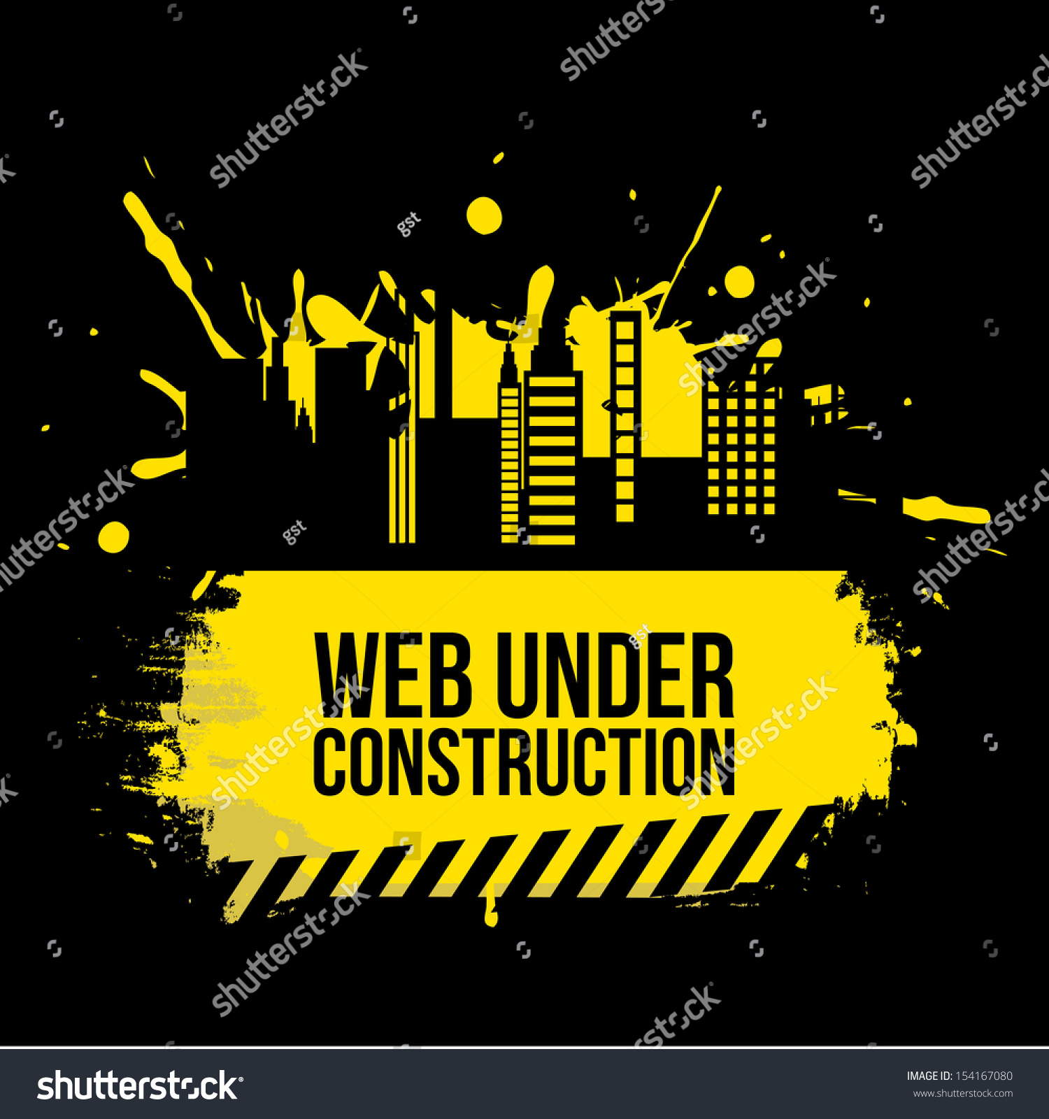 Web Under Construction Over Black Background Stock Vector (Royalty Free ...