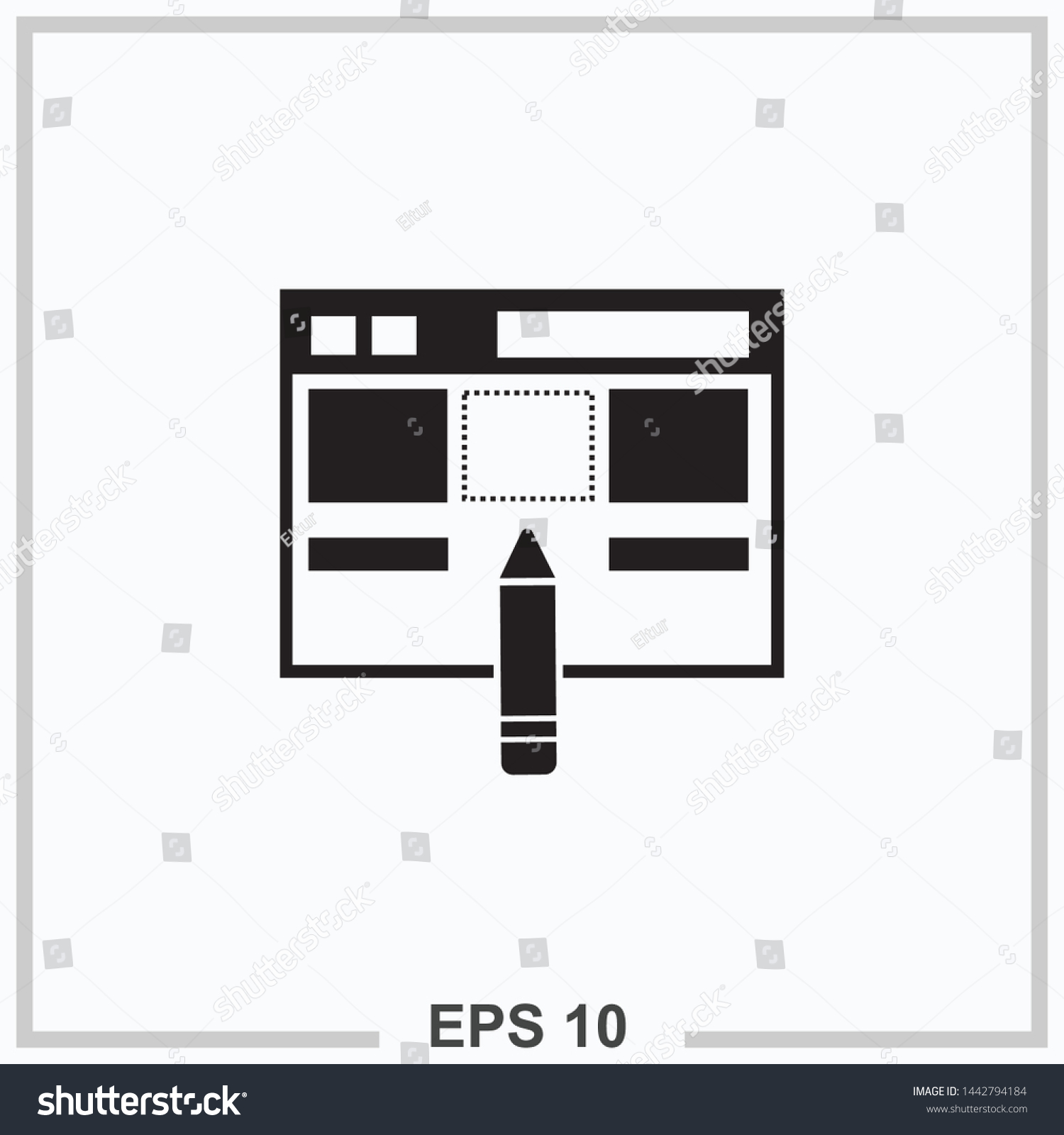 Web Window Icon Black Isolated Vector Stock Vector (Royalty Free ...