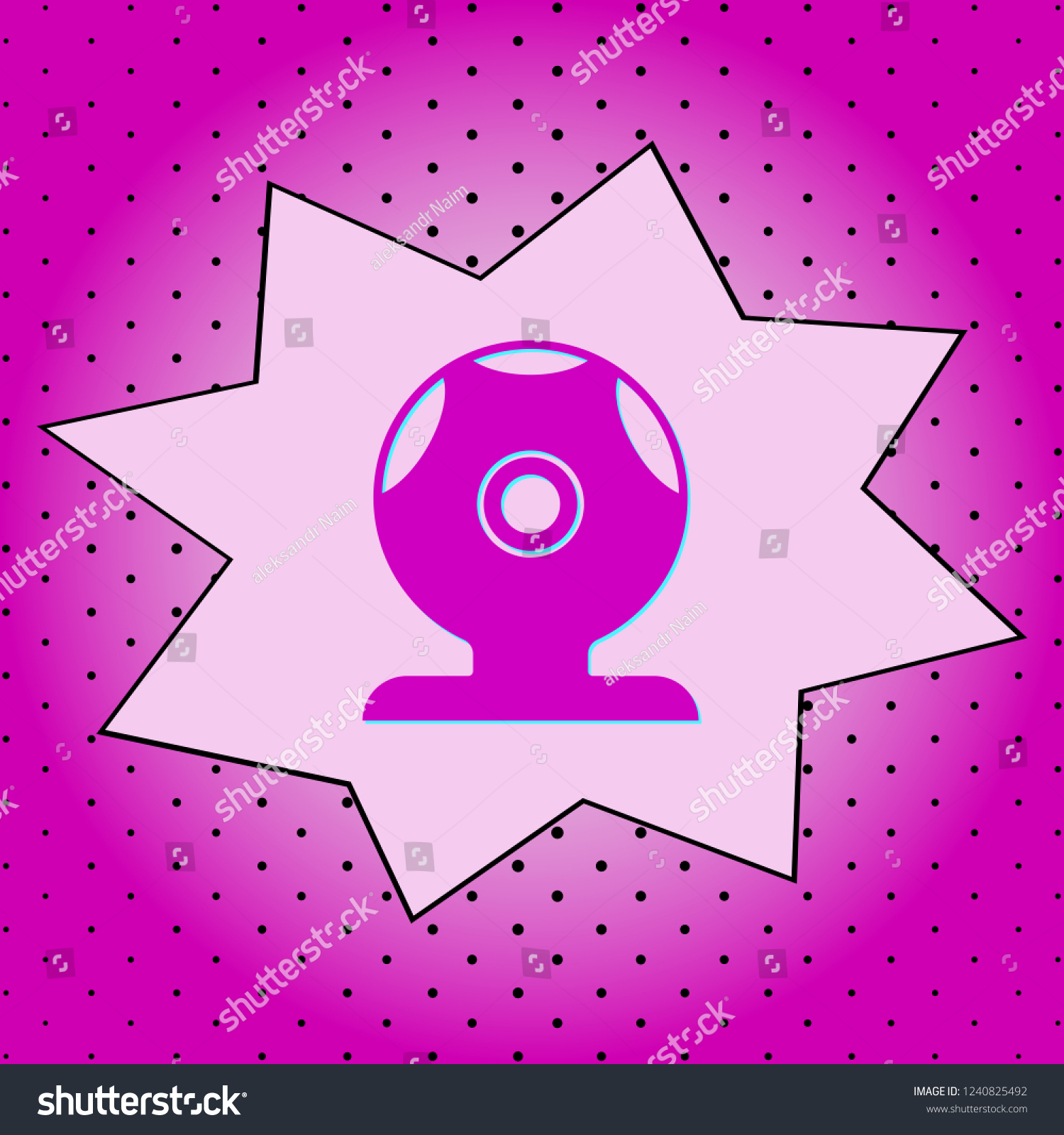 Webcam Purple Icon Popart Background Vector Stock Vector (Royalty Free ...