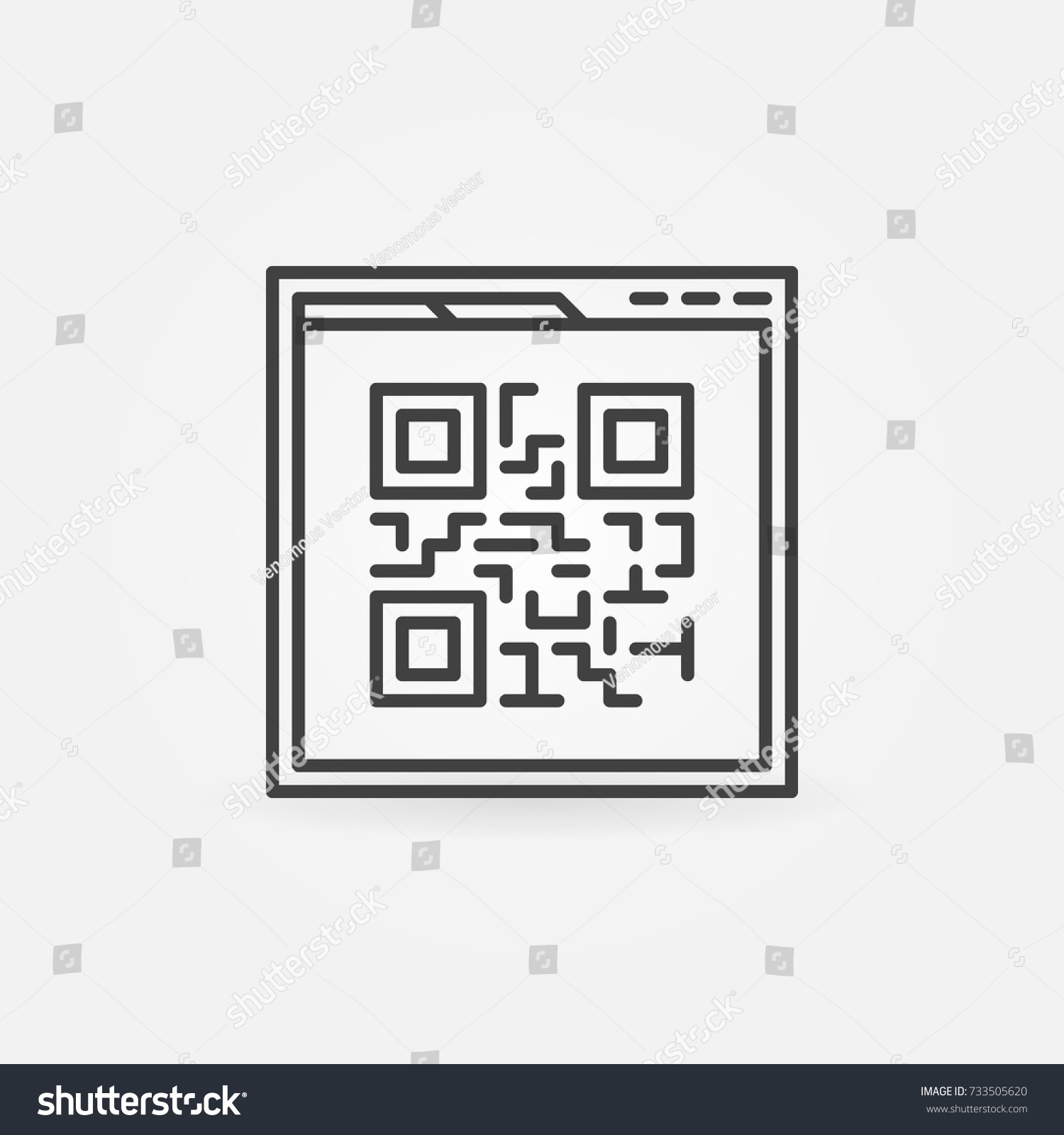 Webpage Qr Code Vector Linear Icon Stock Vector (Royalty Free) 733505620