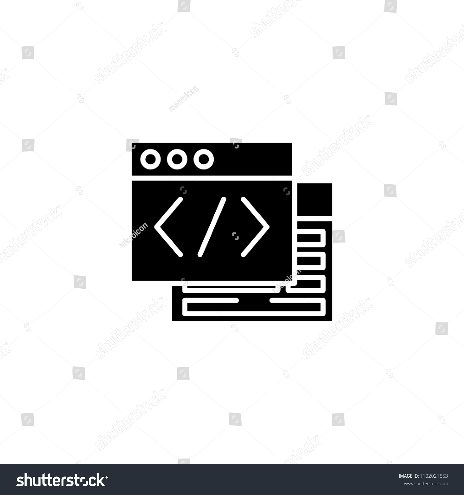 Webpage Source Black Icon Concept Webpage Stock Vector (Royalty Free ...