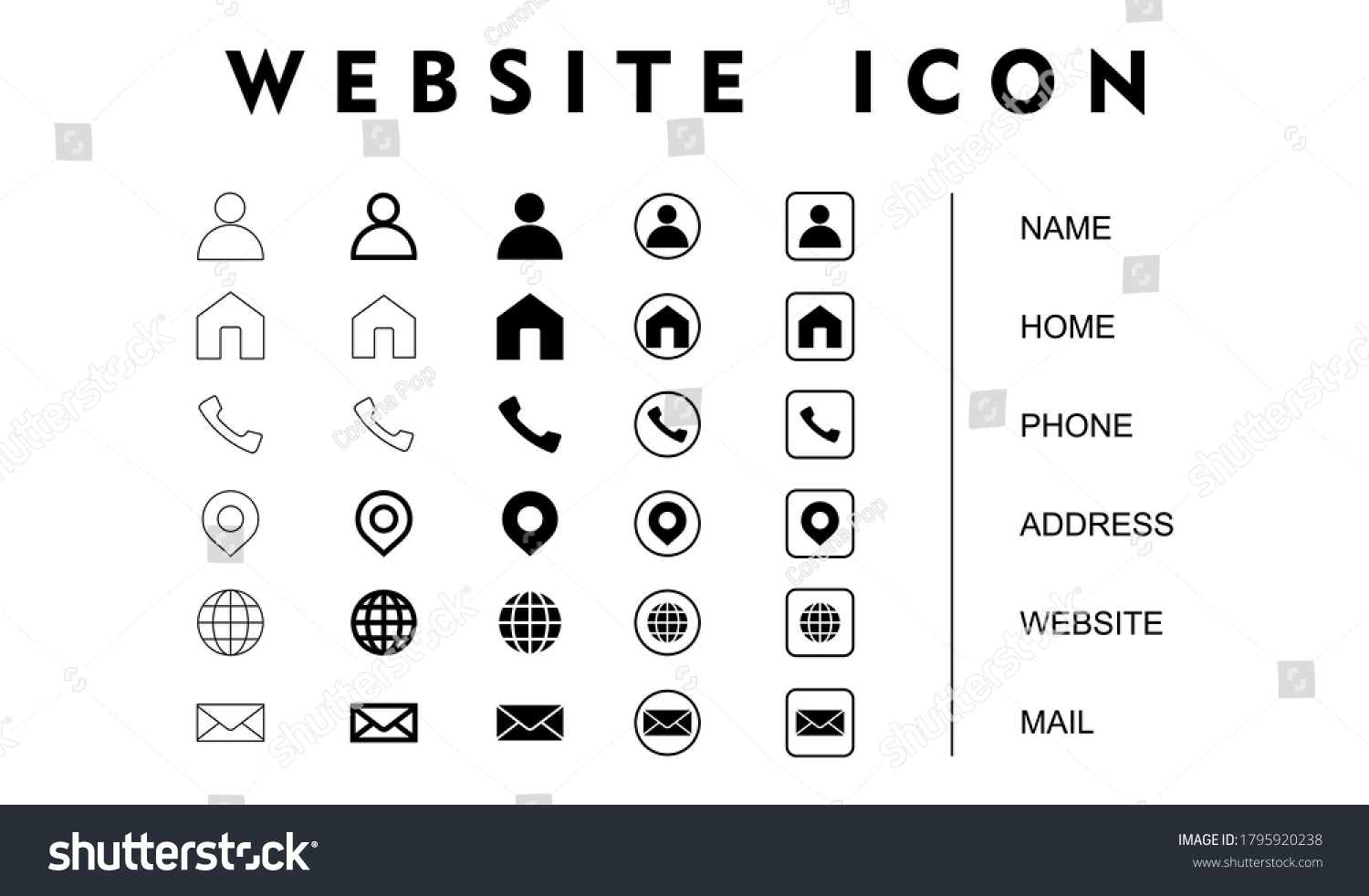 Website Apps Icon Vector Collection Stock Vector (Royalty Free ...