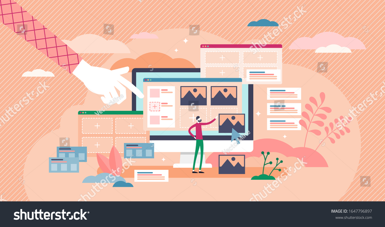 Website Builder App Concept Flat Tiny Stock Vector (Royalty Free ...