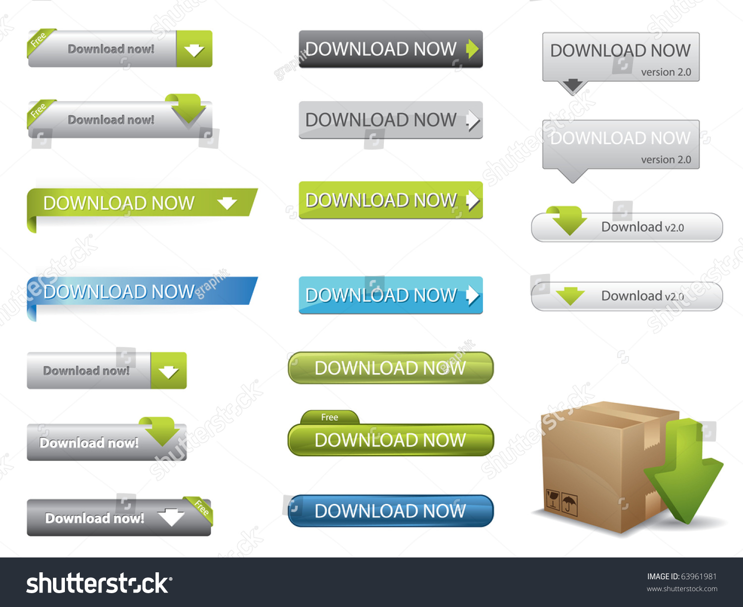 Website Download Buttons Stock Vector (Royalty Free) 63961981 ...