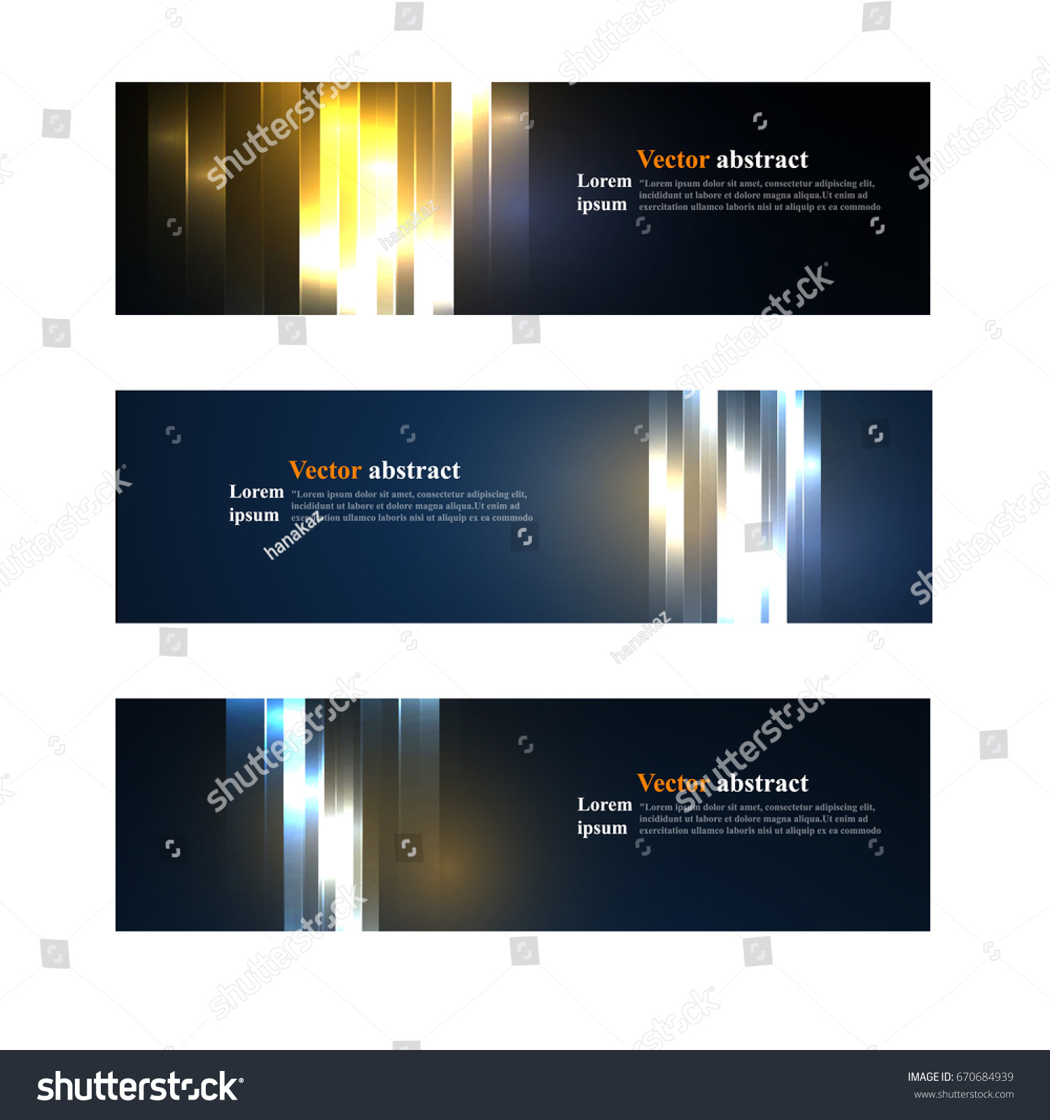Website Header Banner Set Abstract Stock Vector (Royalty Free ...