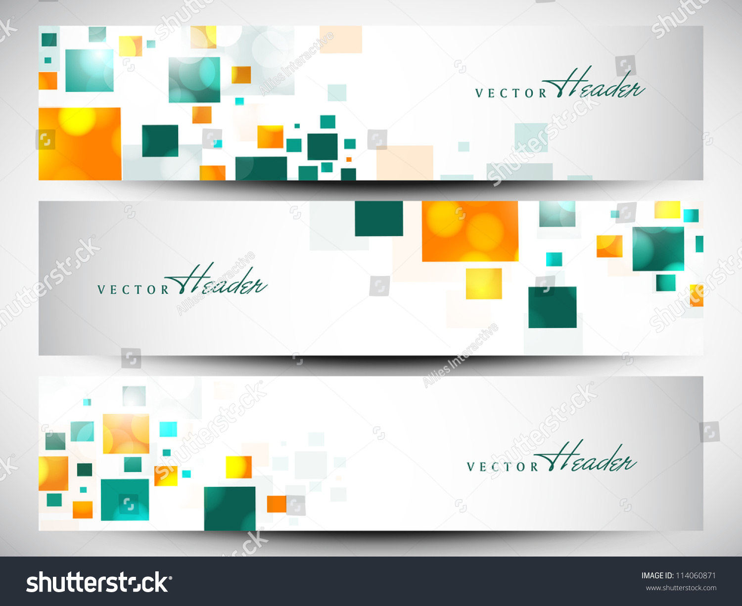 Website Header Or Banner Set. Eps 10. Stock Vector Illustration ...