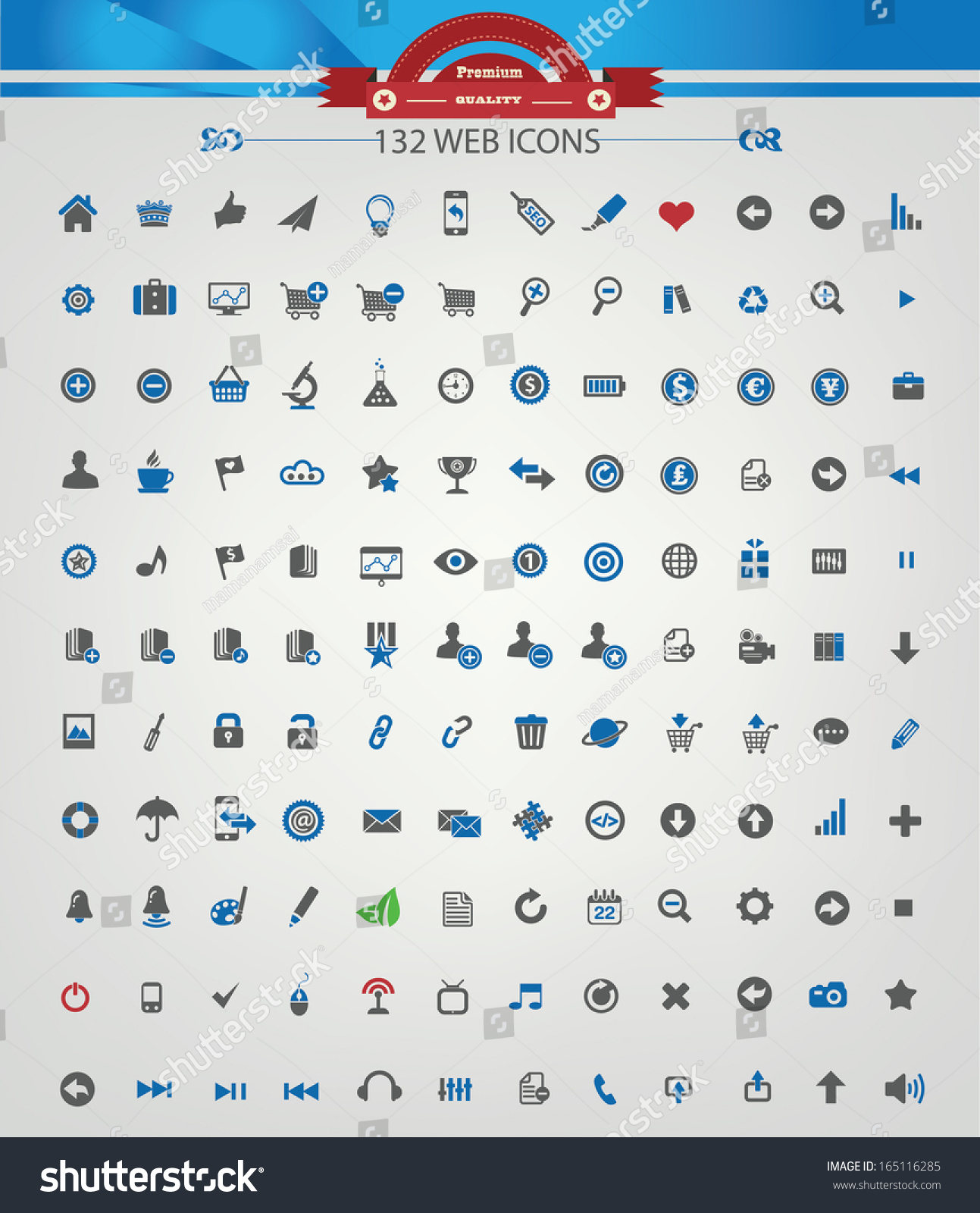 Website Icon Setblue Versionvector Stock Vector (Royalty Free) 165116285
