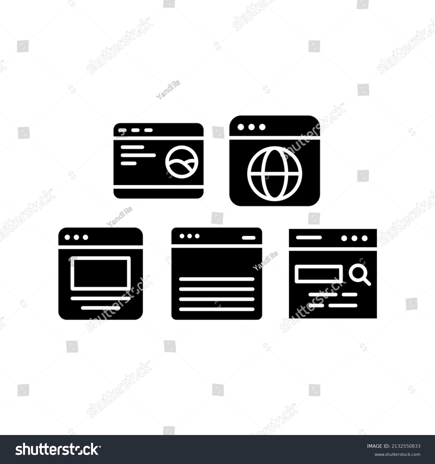 Website Icon Set Vector Symbol Design Stock Vector (Royalty Free ...