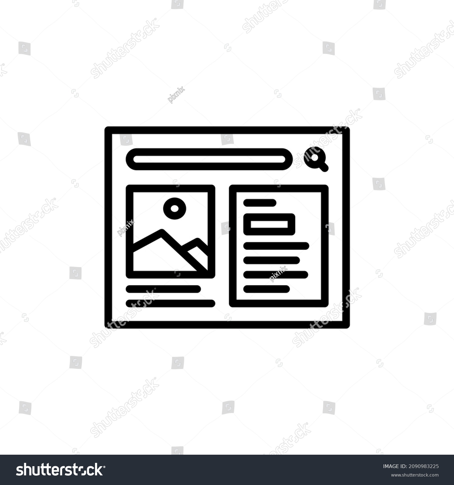 Website Internet Simple Flat Line Art Stock Vector (Royalty Free ...