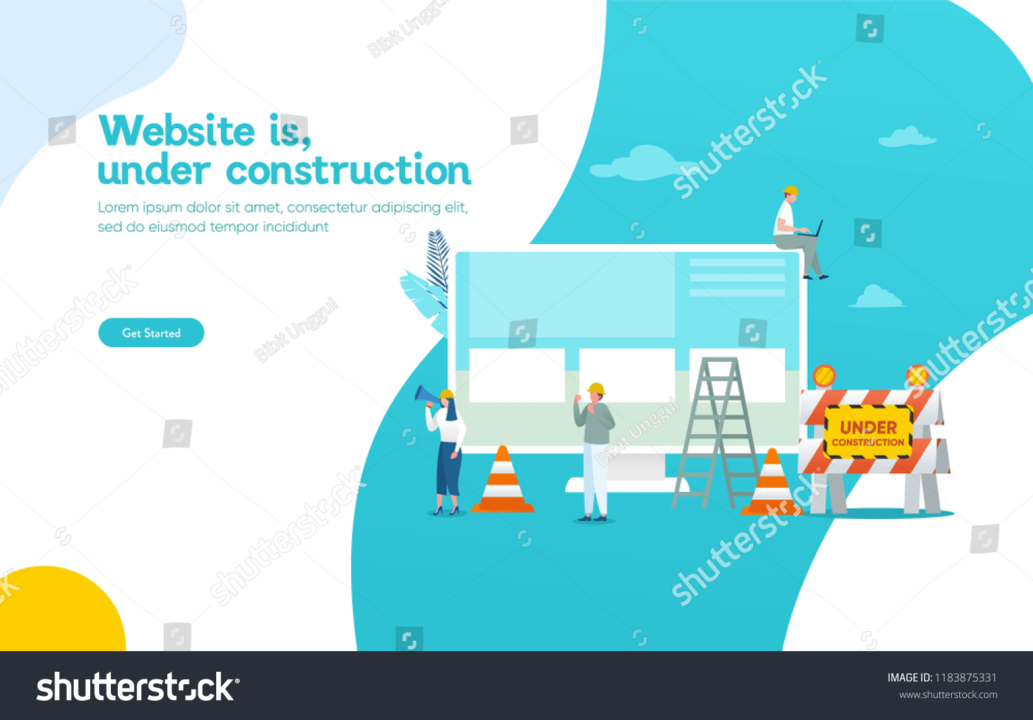 El sitio web está en construcción: vector de stock (libre de regalías ...