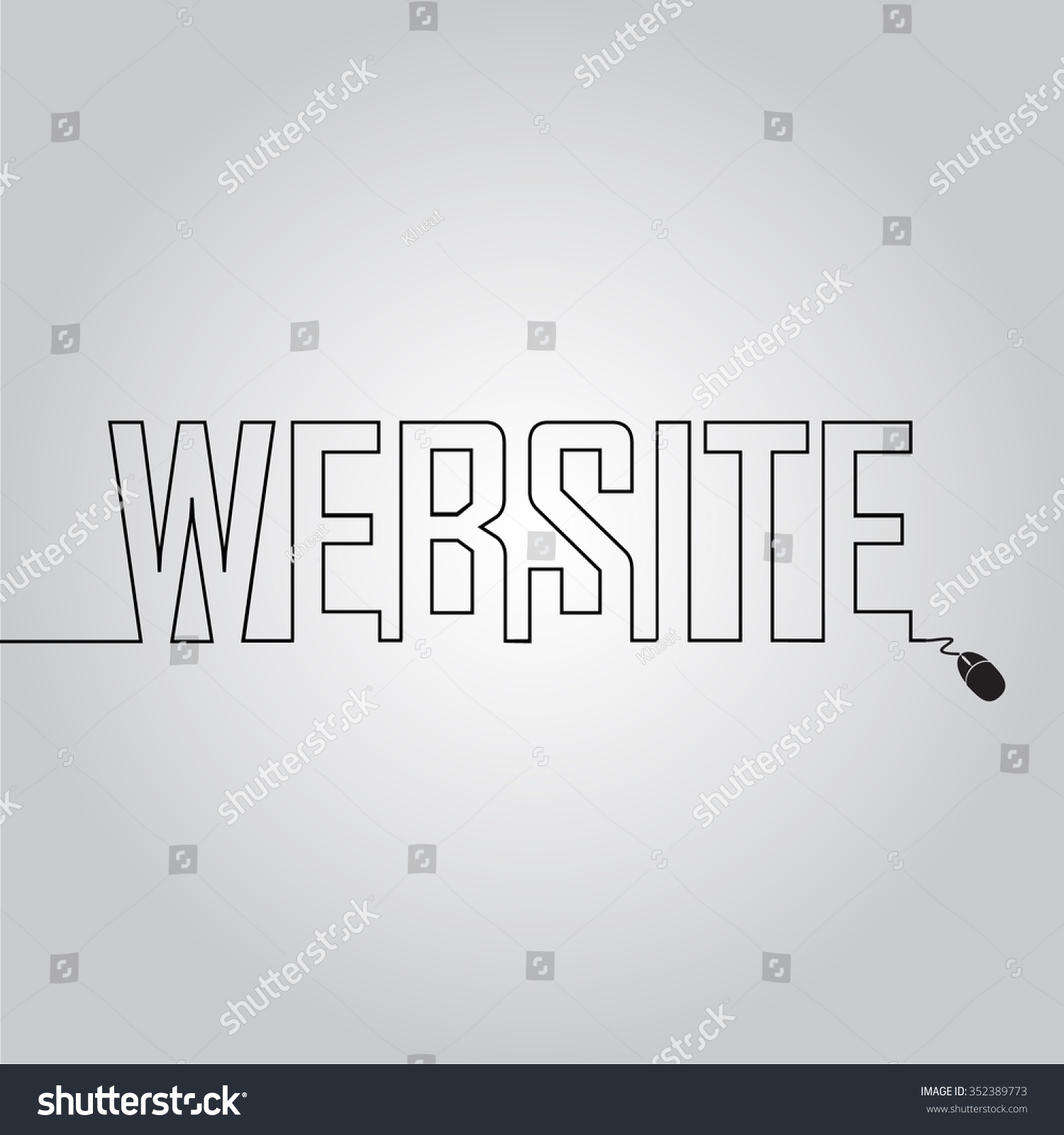 Website Outline Text Concept Illustration Stock Vector (Royalty Free ...