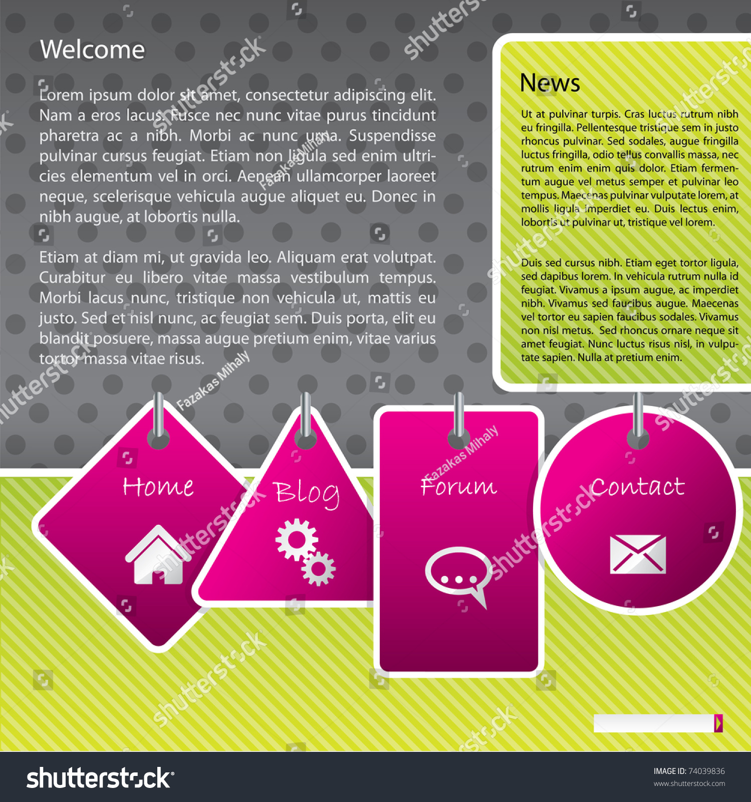 Website Template Design Hanging Labels Stock Vector (Royalty Free ...