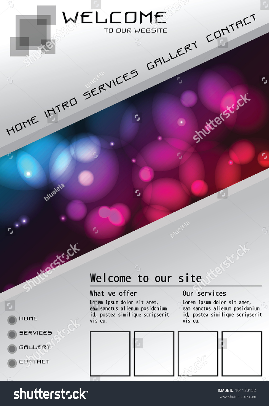 Website Template Elements Futuristic Homepage Vector Stock Vector ...