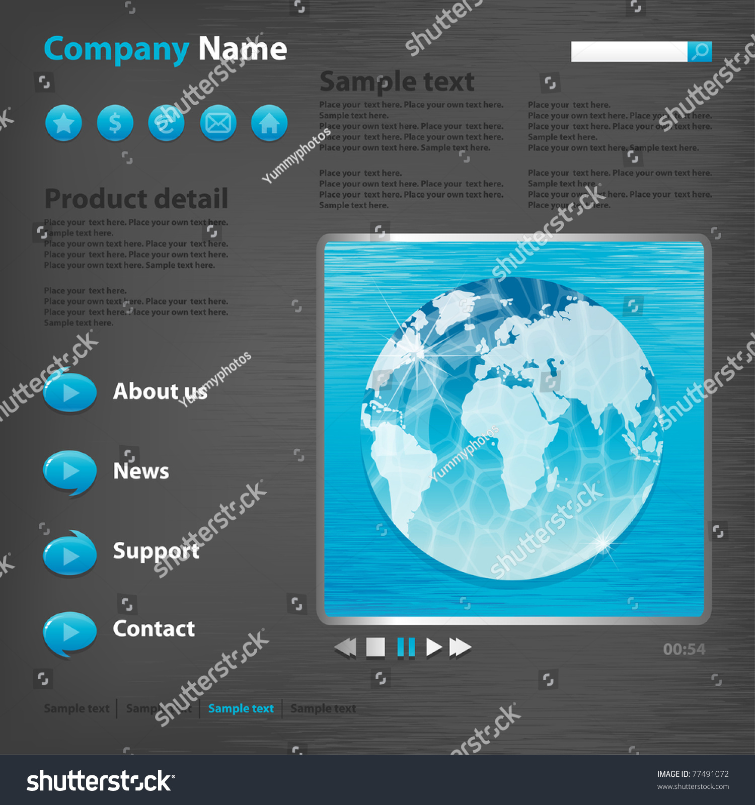 Website Template Illustration Earth Theme Stock Vector (Royalty Free ...