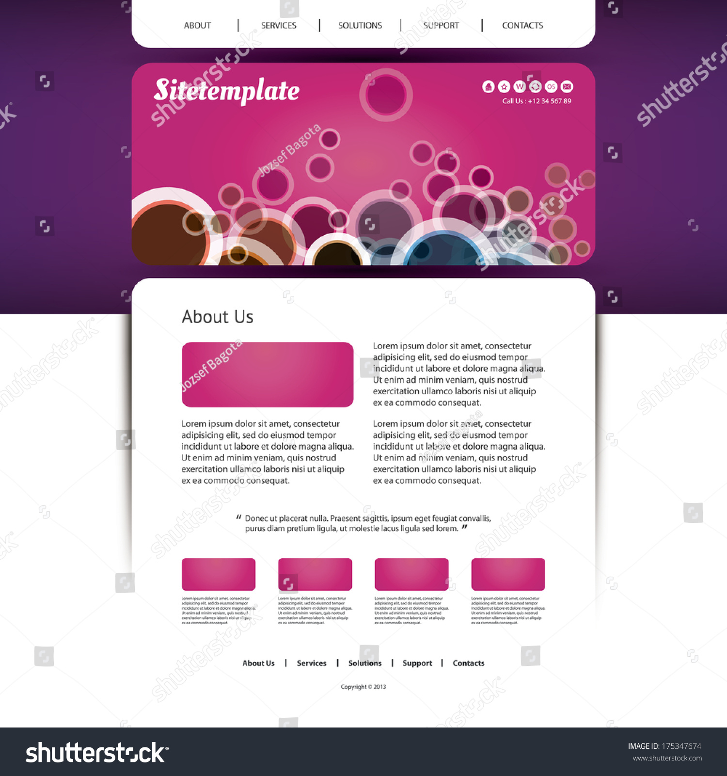 Website Template Circles Header Design Stock Vector (Royalty Free ...