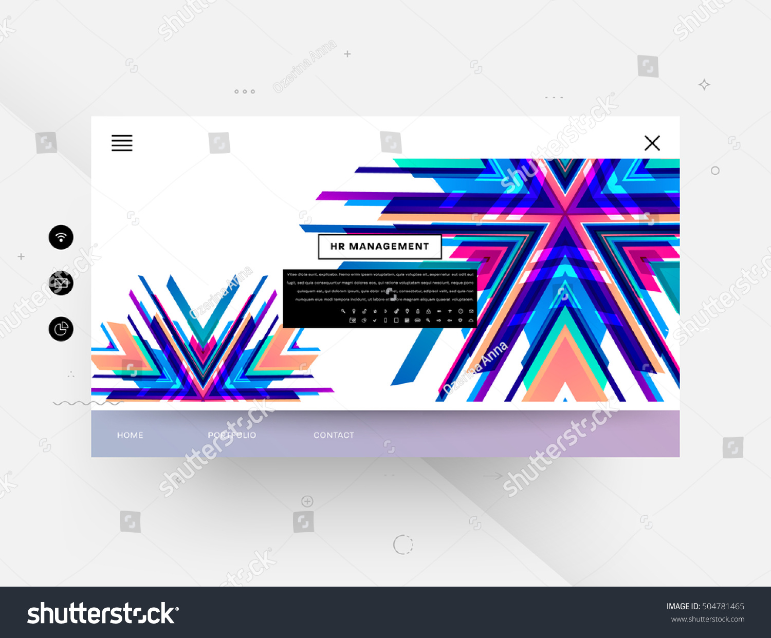 Website Template Geometric Background Vector Illustration Stock Vector ...