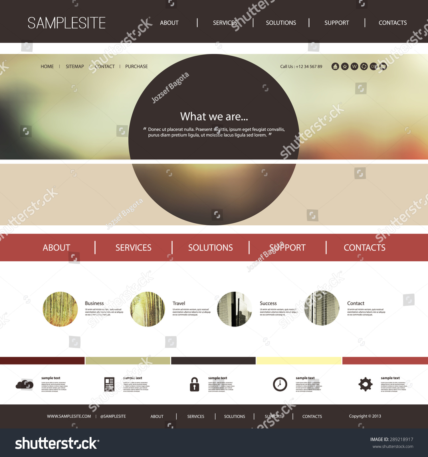 Website Template Interesting Header Design Concept: เวกเตอร์สต็อก (ปลอด ...