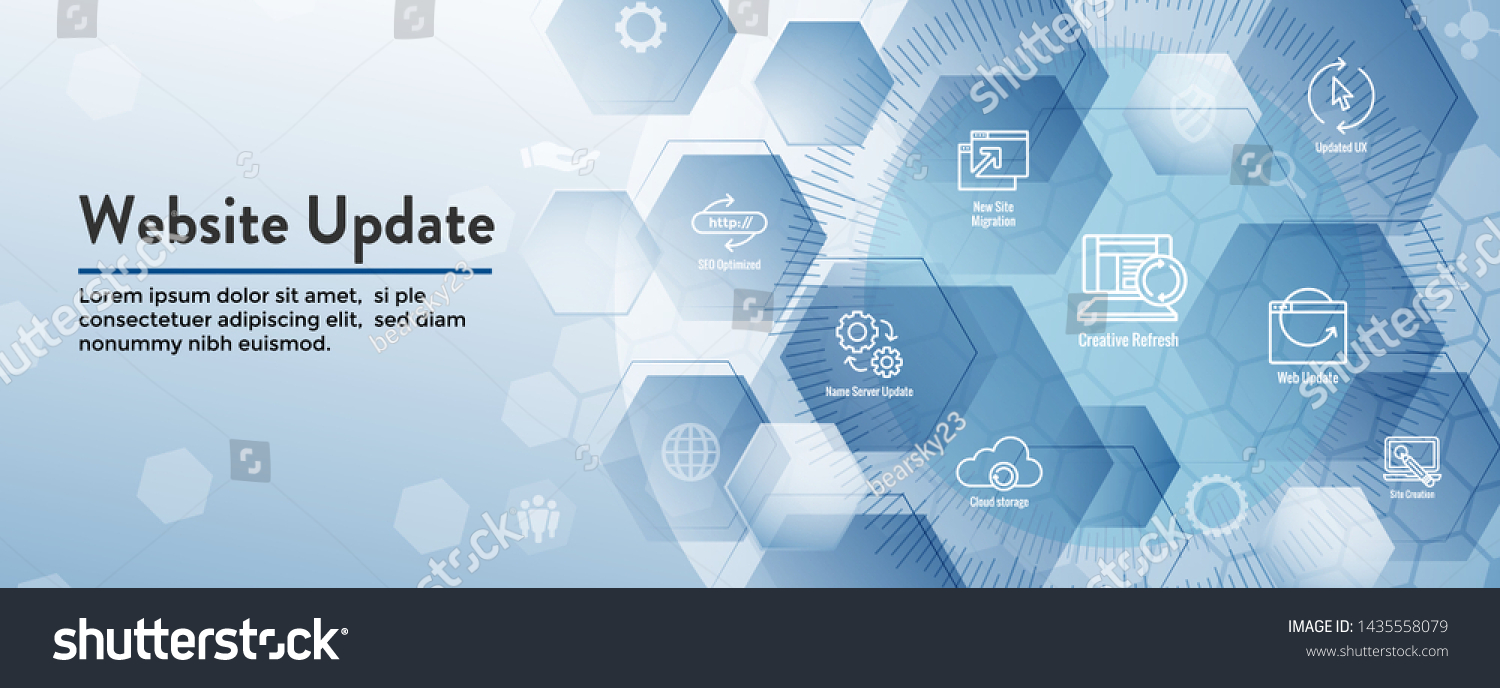 Website Update Icon Set Web Header Stock Vector (Royalty Free) 1435558079