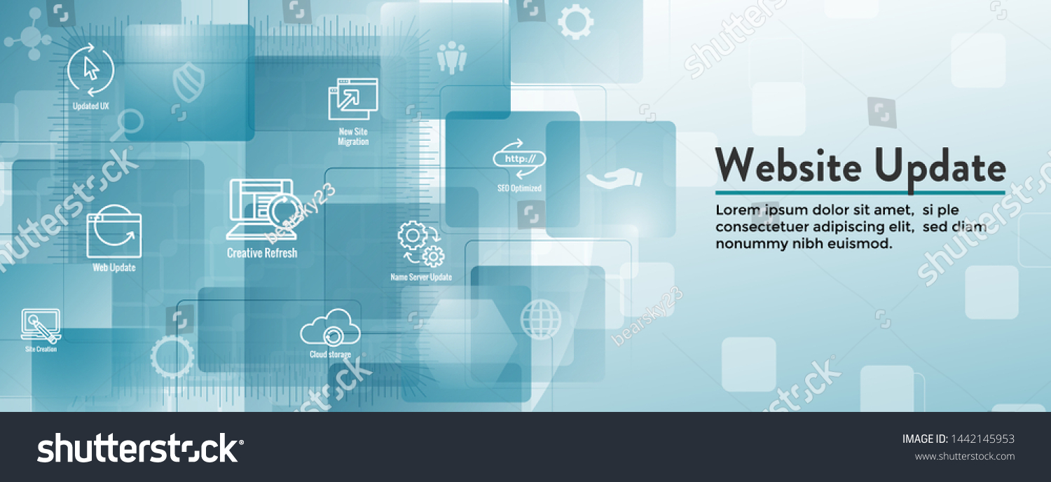 Website Update Icon Set Web Header Stock Vector (Royalty Free ...