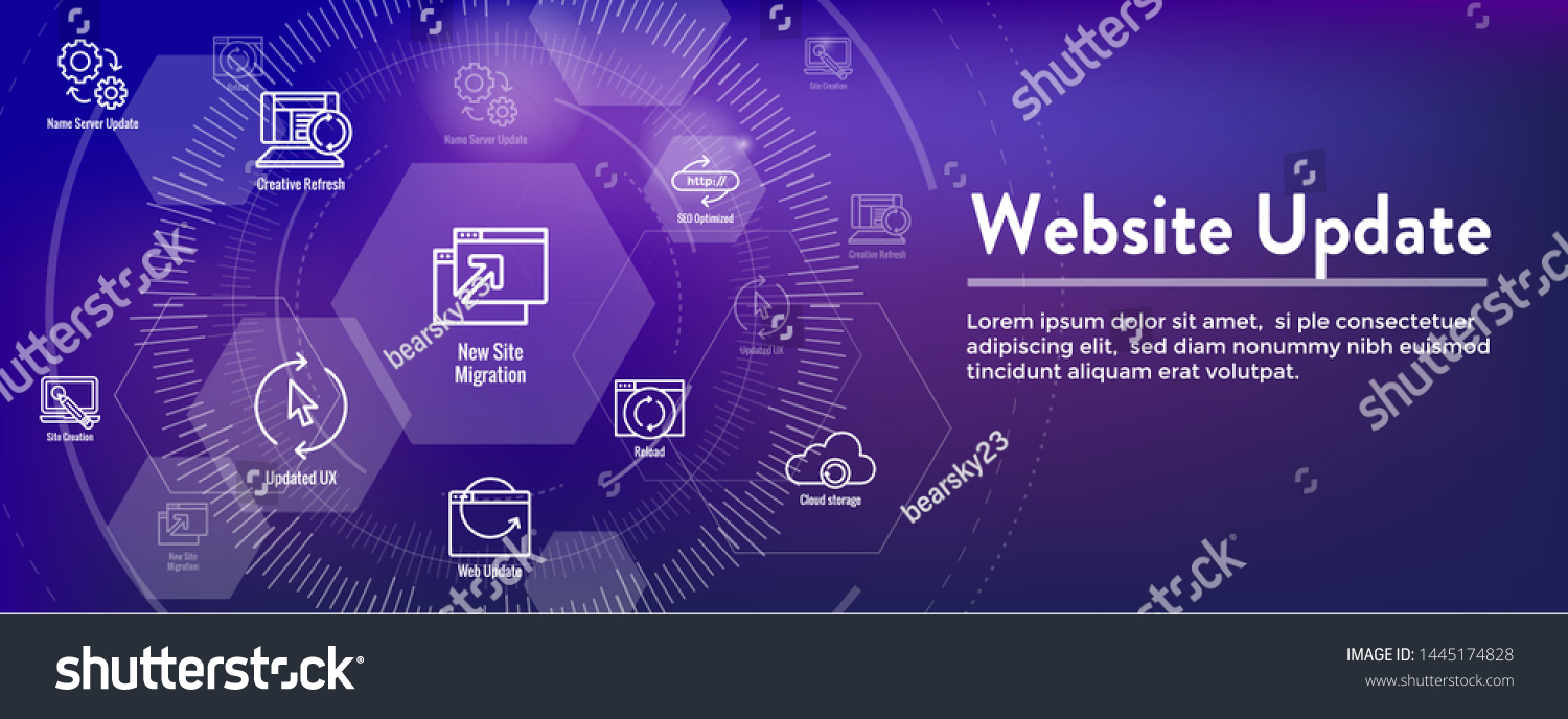Website Update Icon Set Web Header: Vector có sẵn (miễn phí bản quyền ...