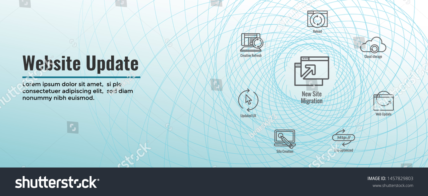 Website Update Icon Set Web Header Stock Vector (Royalty Free ...