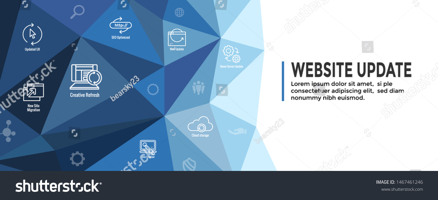 Website Update Icon Set Web Header: vetor stock (livre de direitos ...