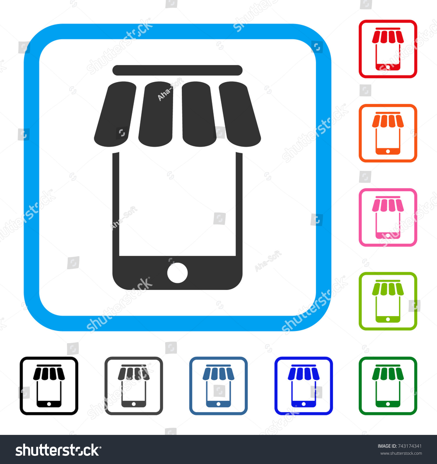 Webstore Icon Flat Gray Iconic Symbol Stock Vector (Royalty Free ...