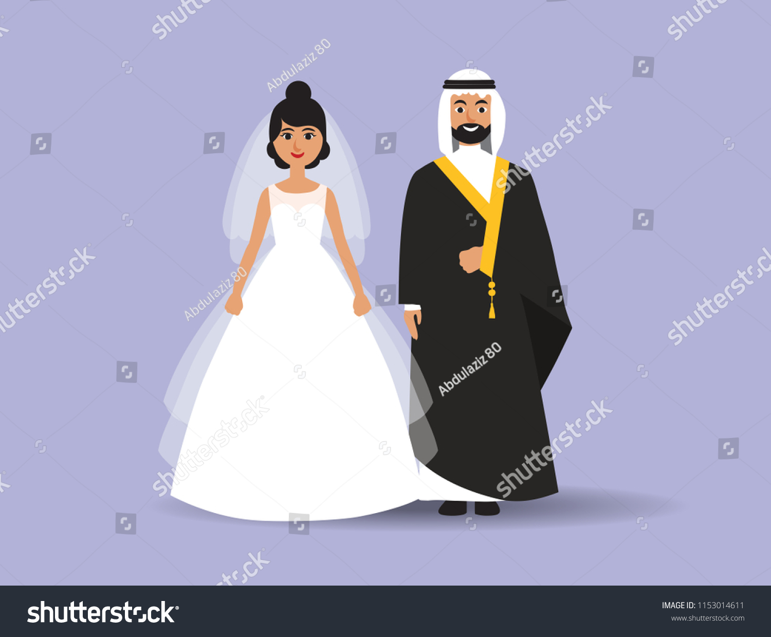 Wedding Bride Arabic Stock Vector (Royalty Free) 1153014611 | Shutterstock