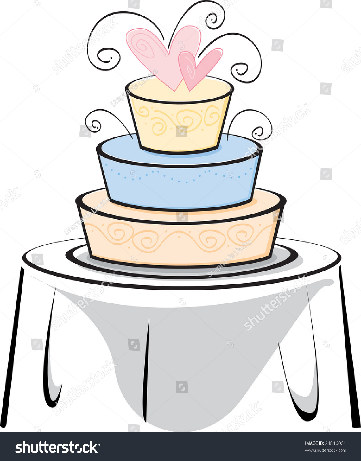 Wedding Cake On Table Stock Vector (Royalty Free) 24816064