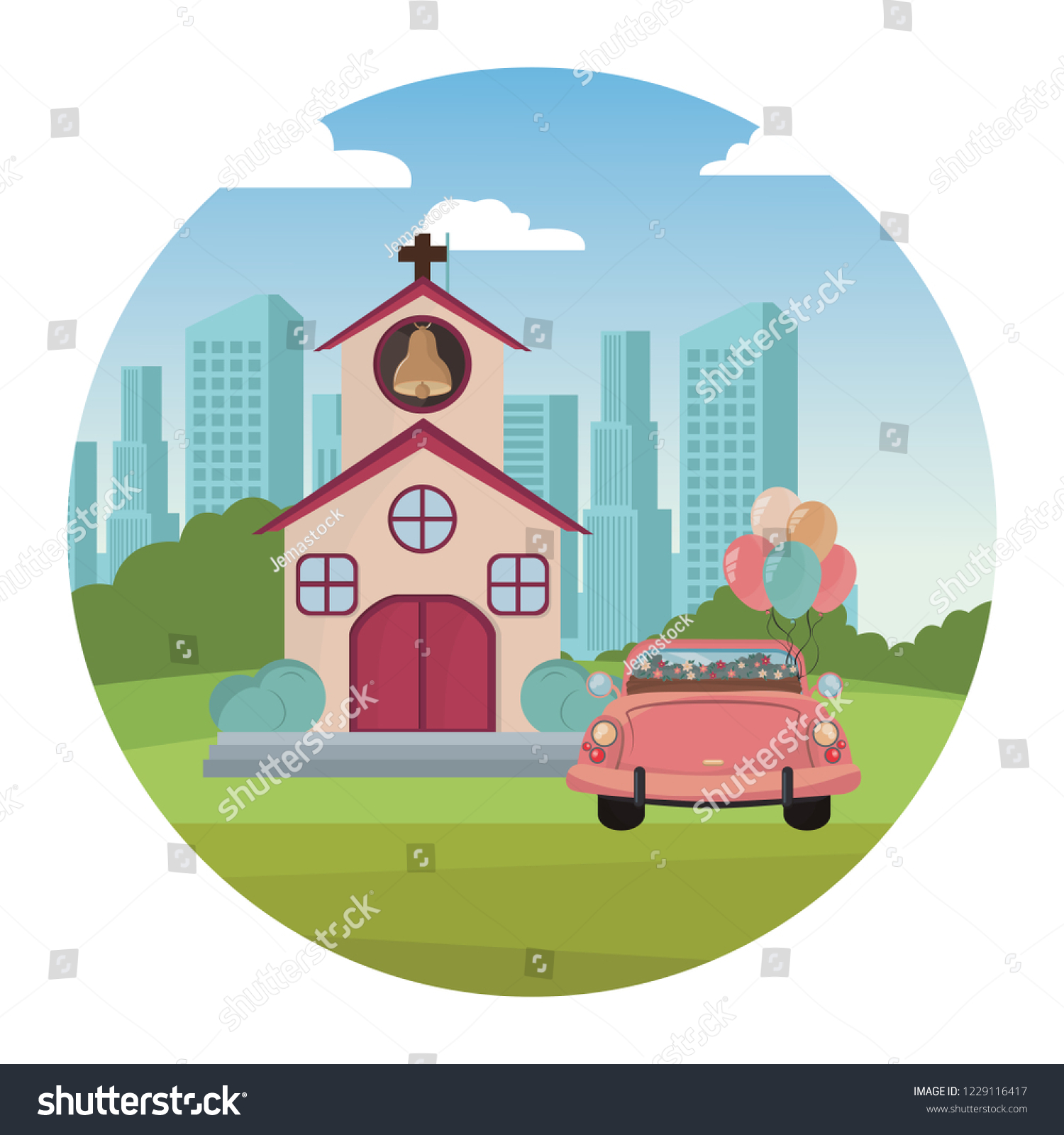 Wedding Car Cartoon Stock Vector (Royalty Free) 1229116417 | Shutterstock