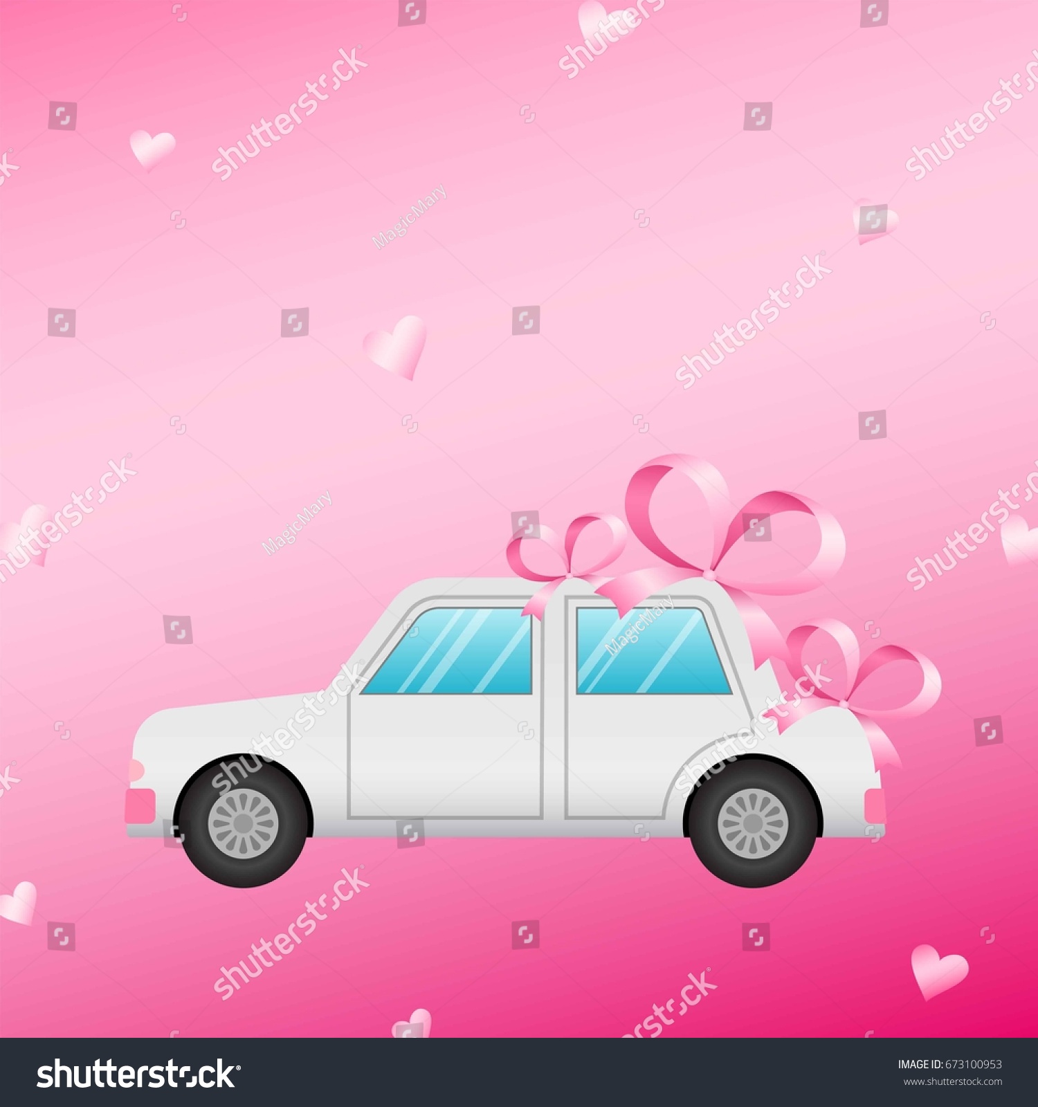 Wedding Car Vector Illustration: vector de stock (libre de regalías ...
