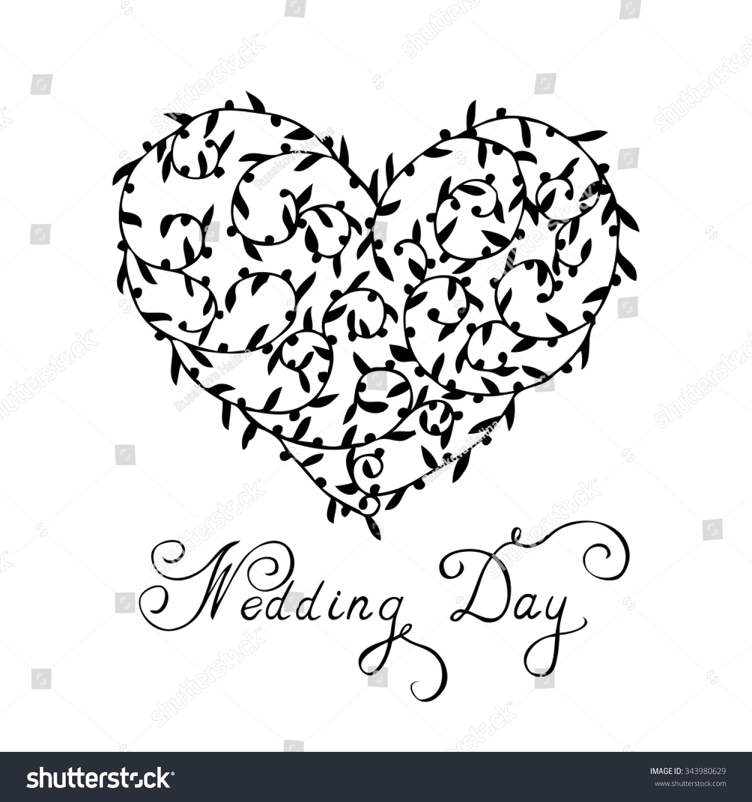 Wedding Card Heart Vector Stock Vector (Royalty Free) 343980629 ...