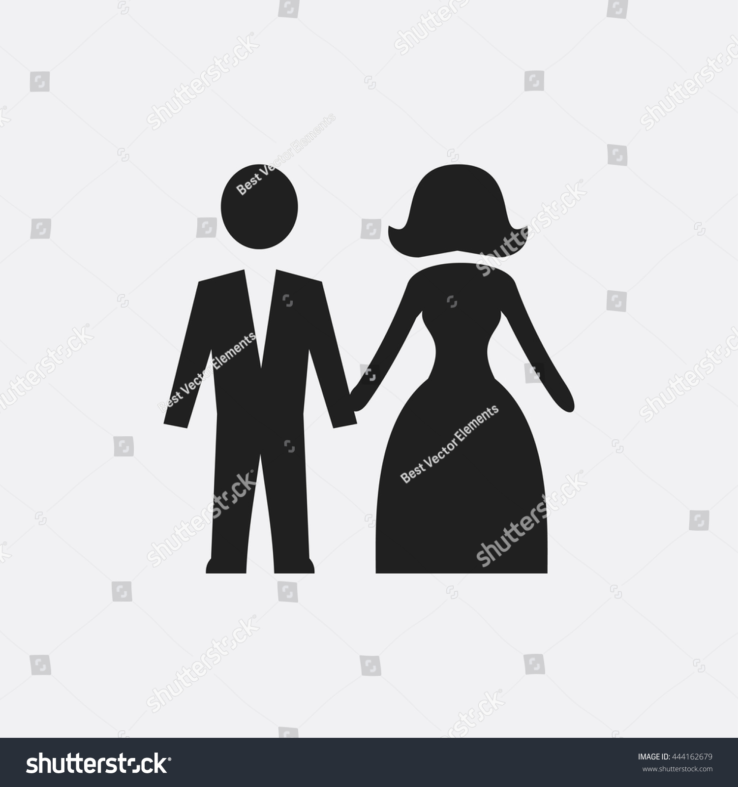 Wedding Couple Icon Stock Vector 444162679 - Shutterstock