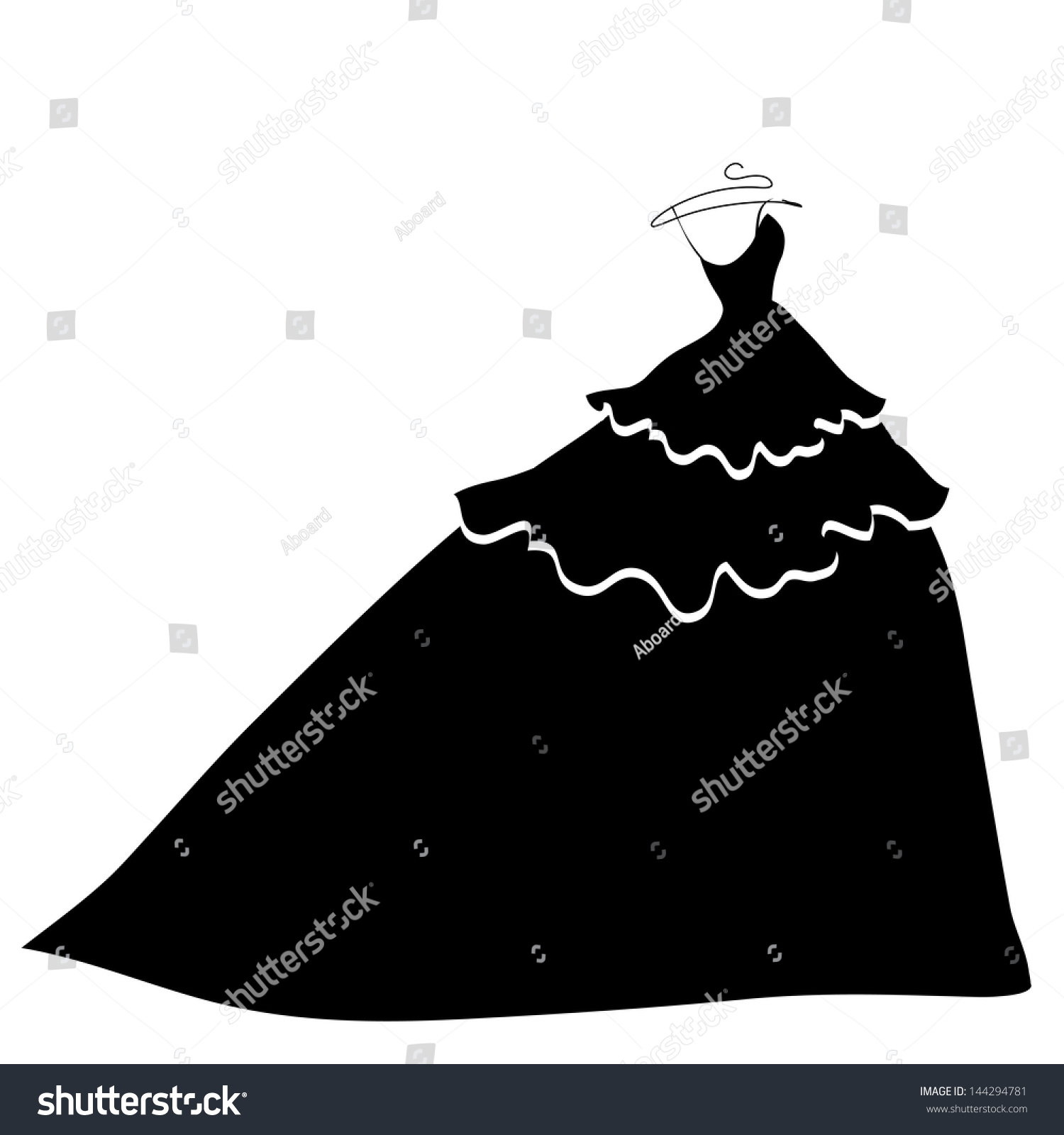 Wedding Dress Vector Stock Vector (Royalty Free) 144294781 | Shutterstock
