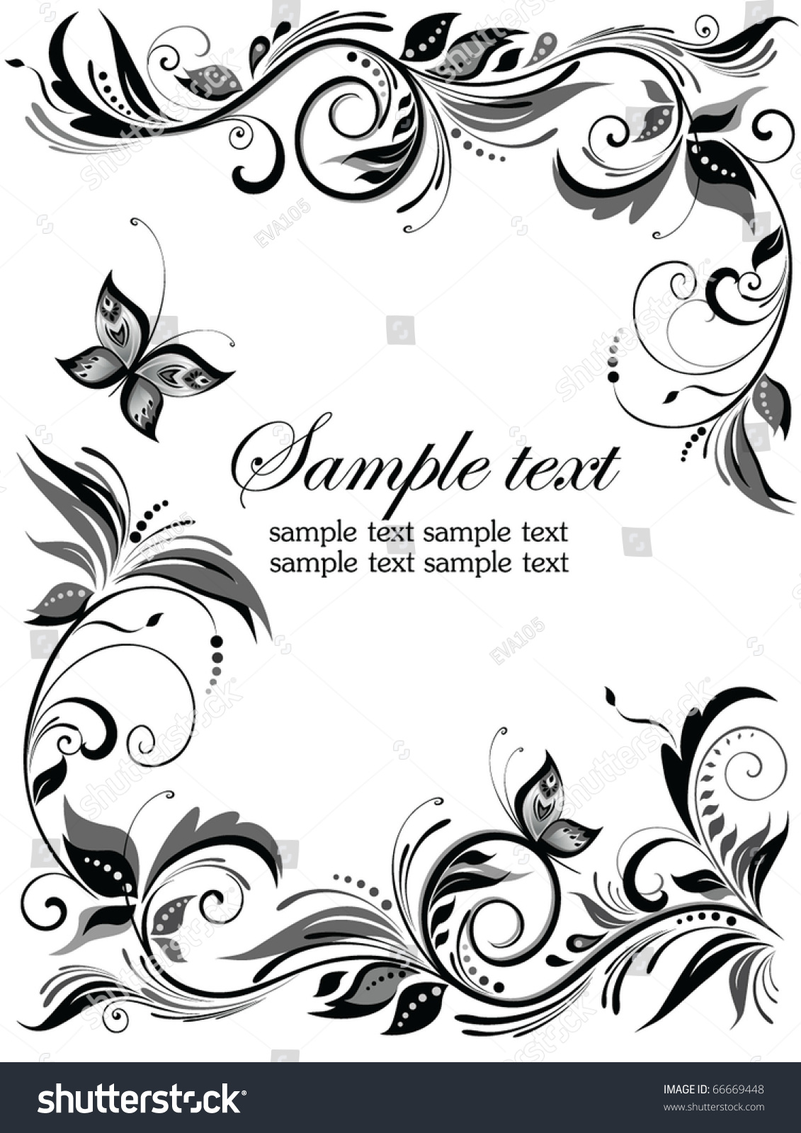 Wedding Floral Border Stock Vector (Royalty Free) 66669448 | Shutterstock