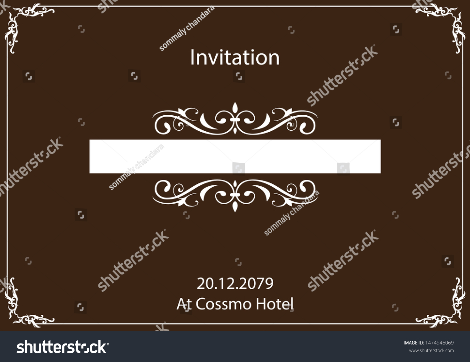 Wedding Invitation Card Frame Design Stock Vector (Royalty Free ...