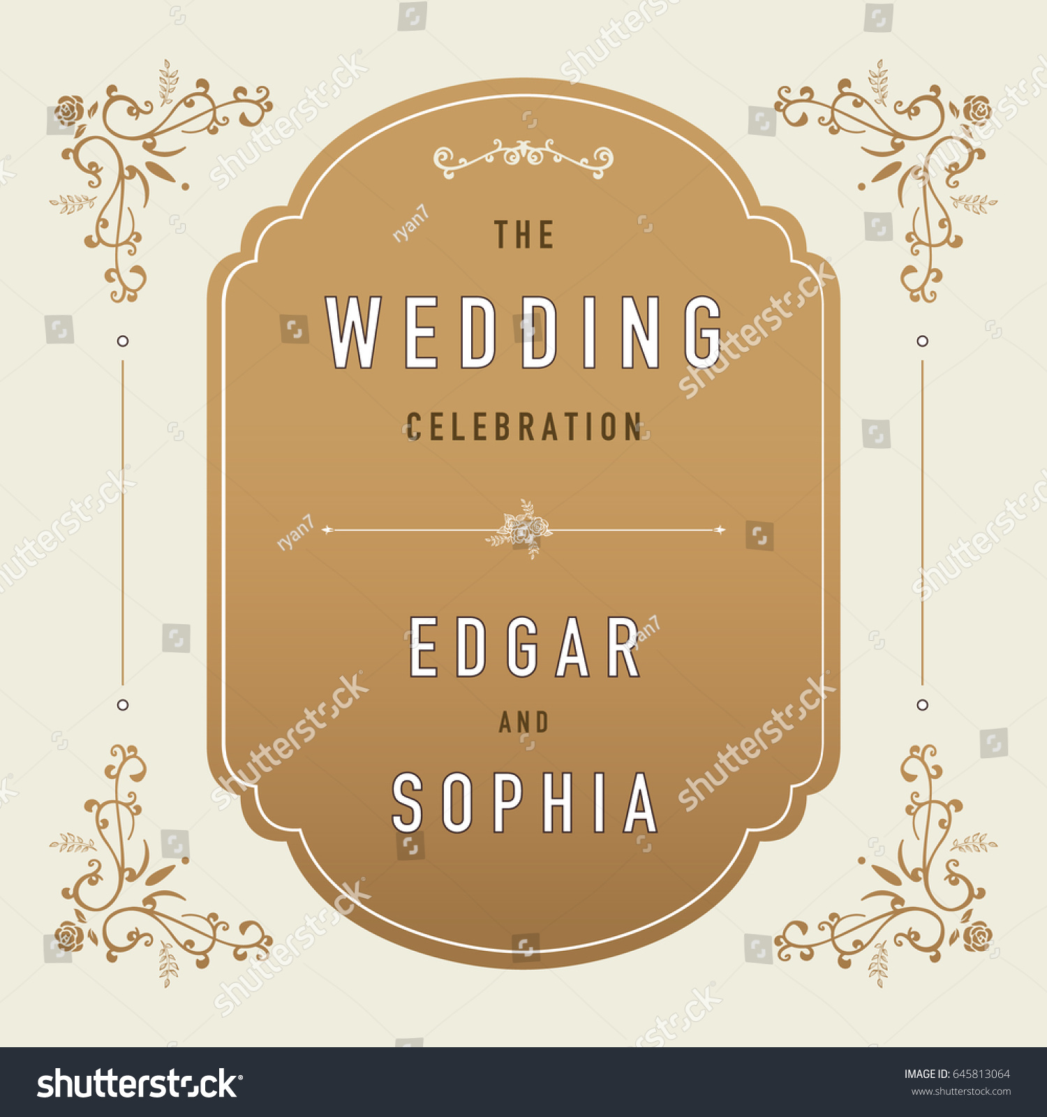Wedding Invitation Design Layout Stock Vector (Royalty Free) 645813064 ...