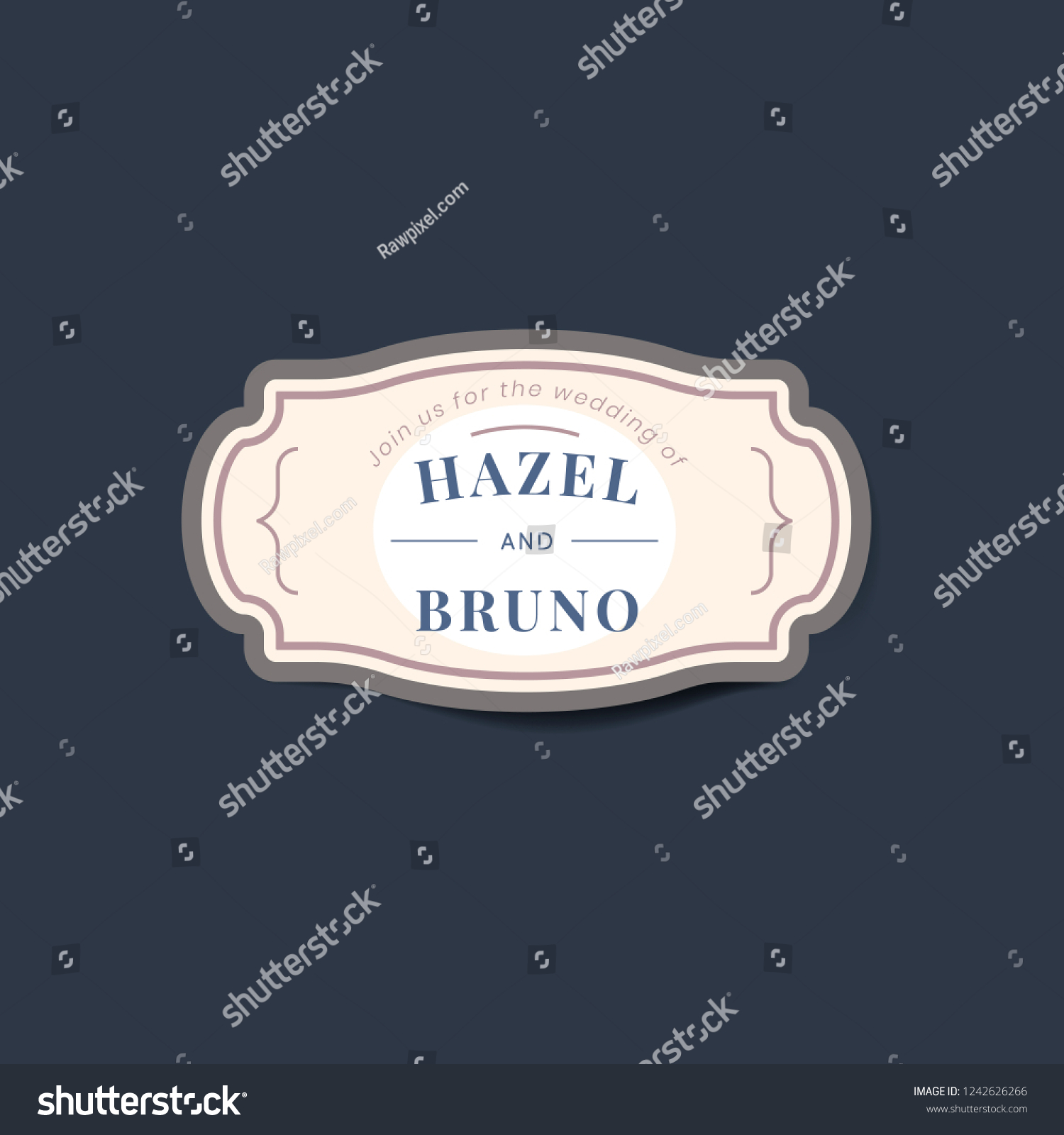 Wedding Invitation Sticker Label Vector Stock Vector (Royalty Free ...