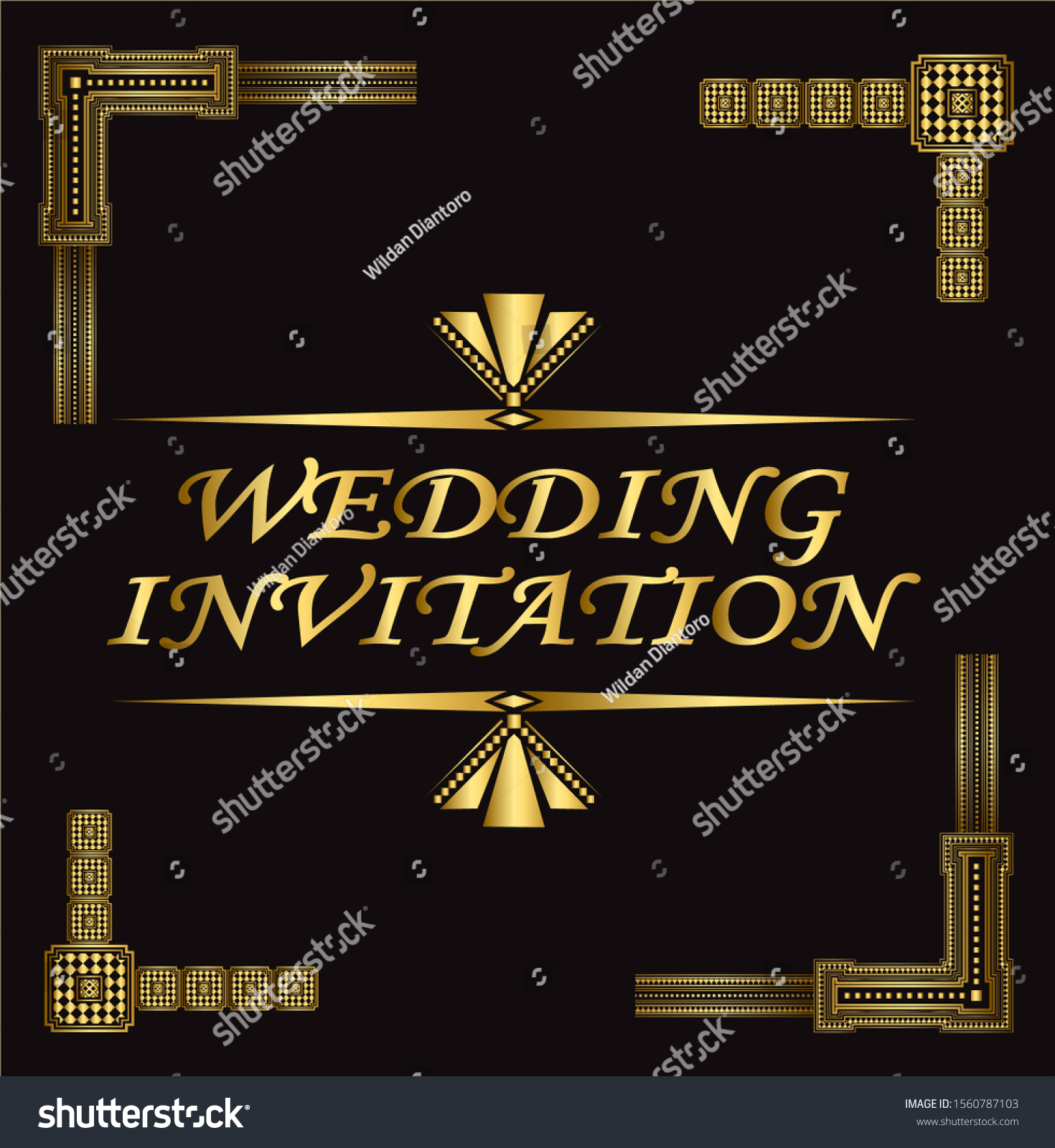 Wedding Invitation Vector Set Design Black Stock Vector (Royalty Free ...