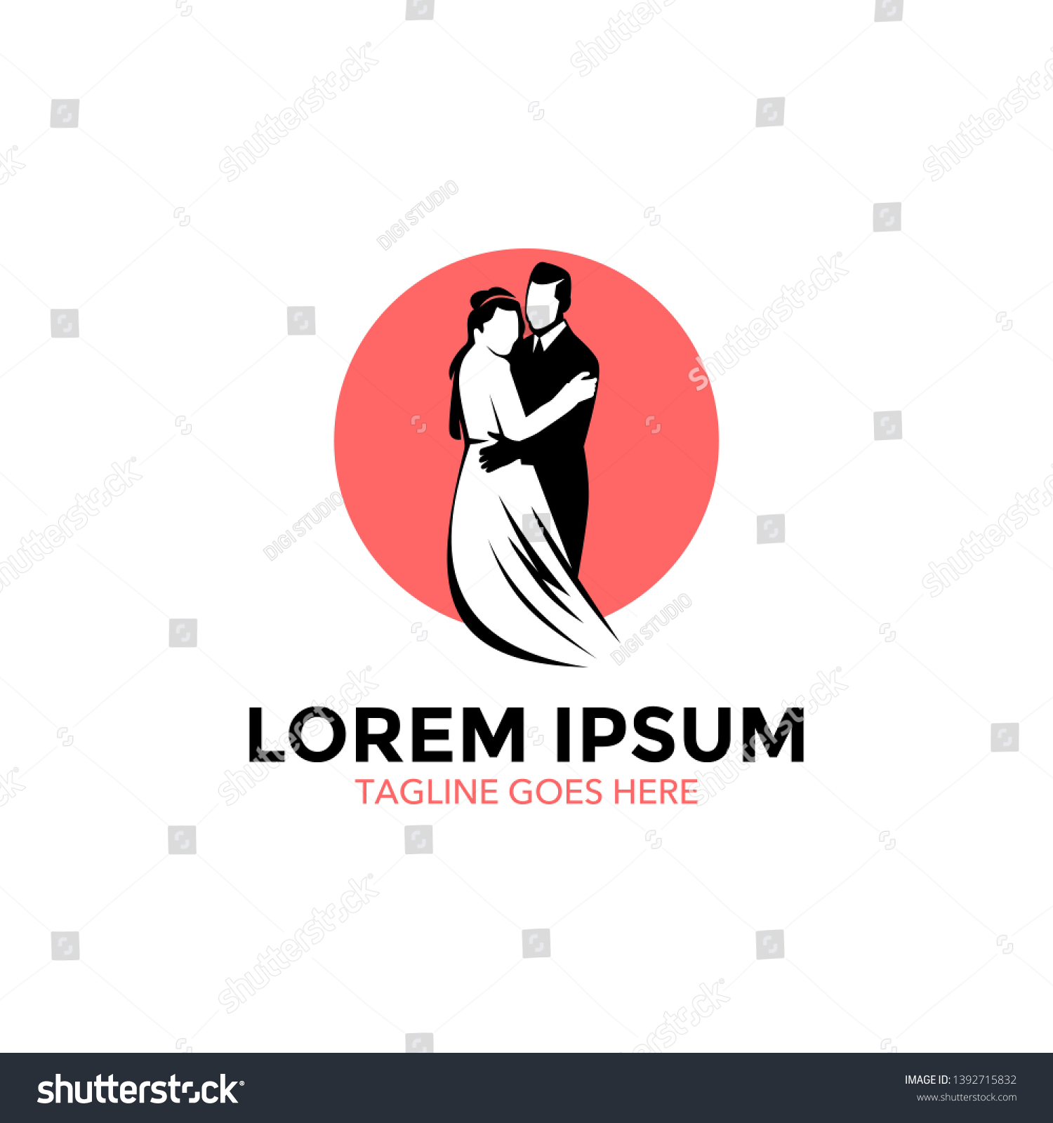 Wedding Logo Vector Happy Wedding Stock Vector (Royalty Free) 1392715832