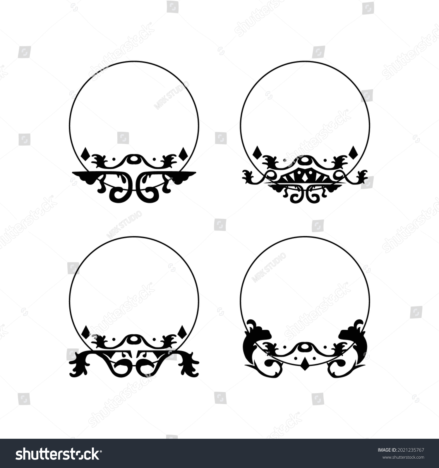 Wedding Monograms Set Circle Frame Design Stock Vector (Royalty Free ...