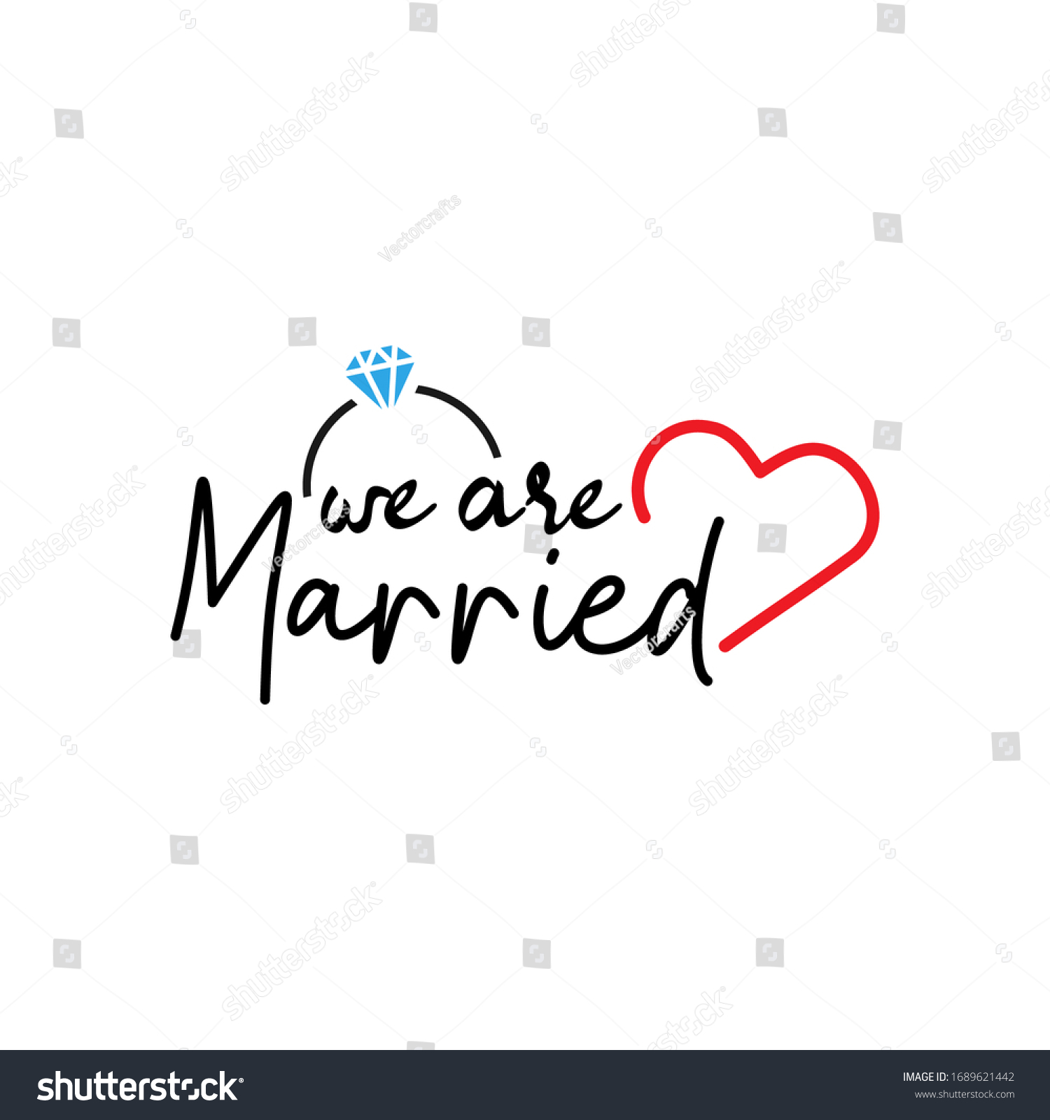 Wedding Quote Lettering Typography We Married Stock Vector (Royalty ... Wedding Quote Lettering Typography We Married Stock Vector (Royalty ...