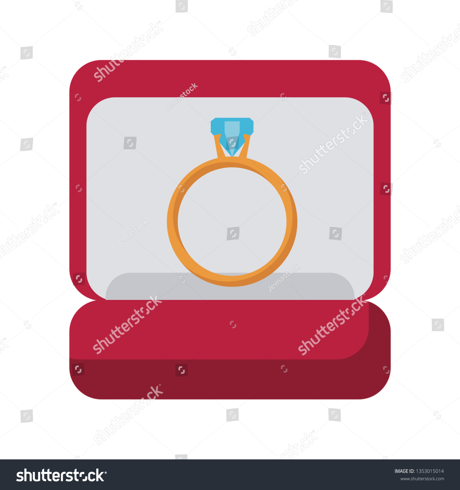 Wedding Ring Box Cartoon Stock Vector (Royalty Free) 1353015014 ...