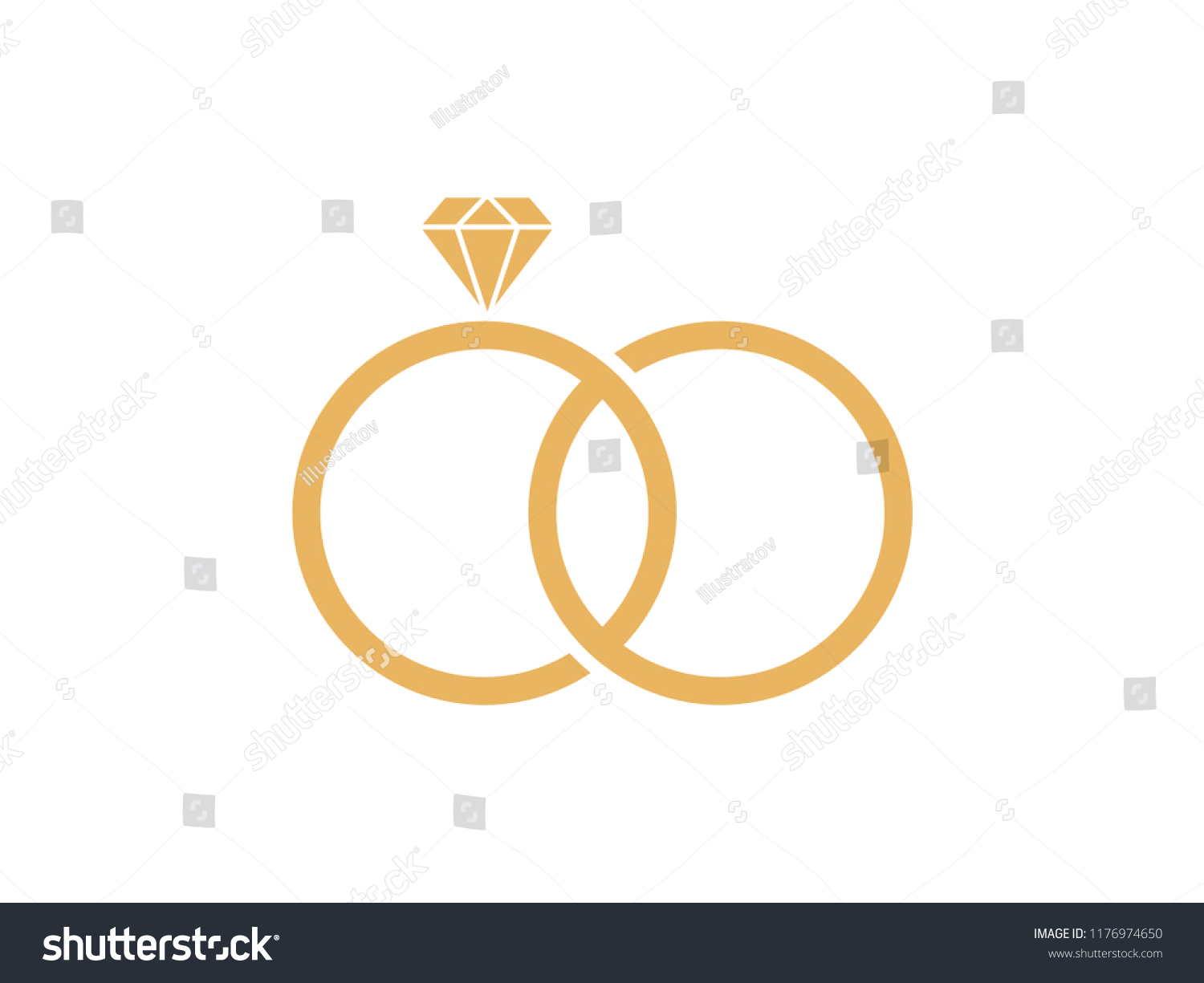 Wedding Ring Icon Gold Stock Vector (Royalty Free) 1176974650 ...